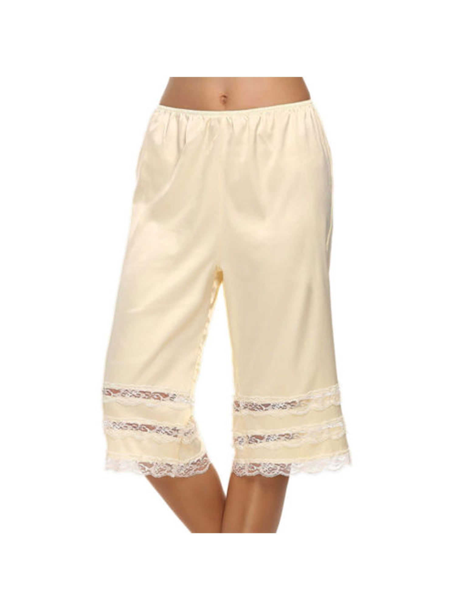 Women's Lace Trim Culotte Slip Snip-it Pettipants Bottom Split Skirt ...