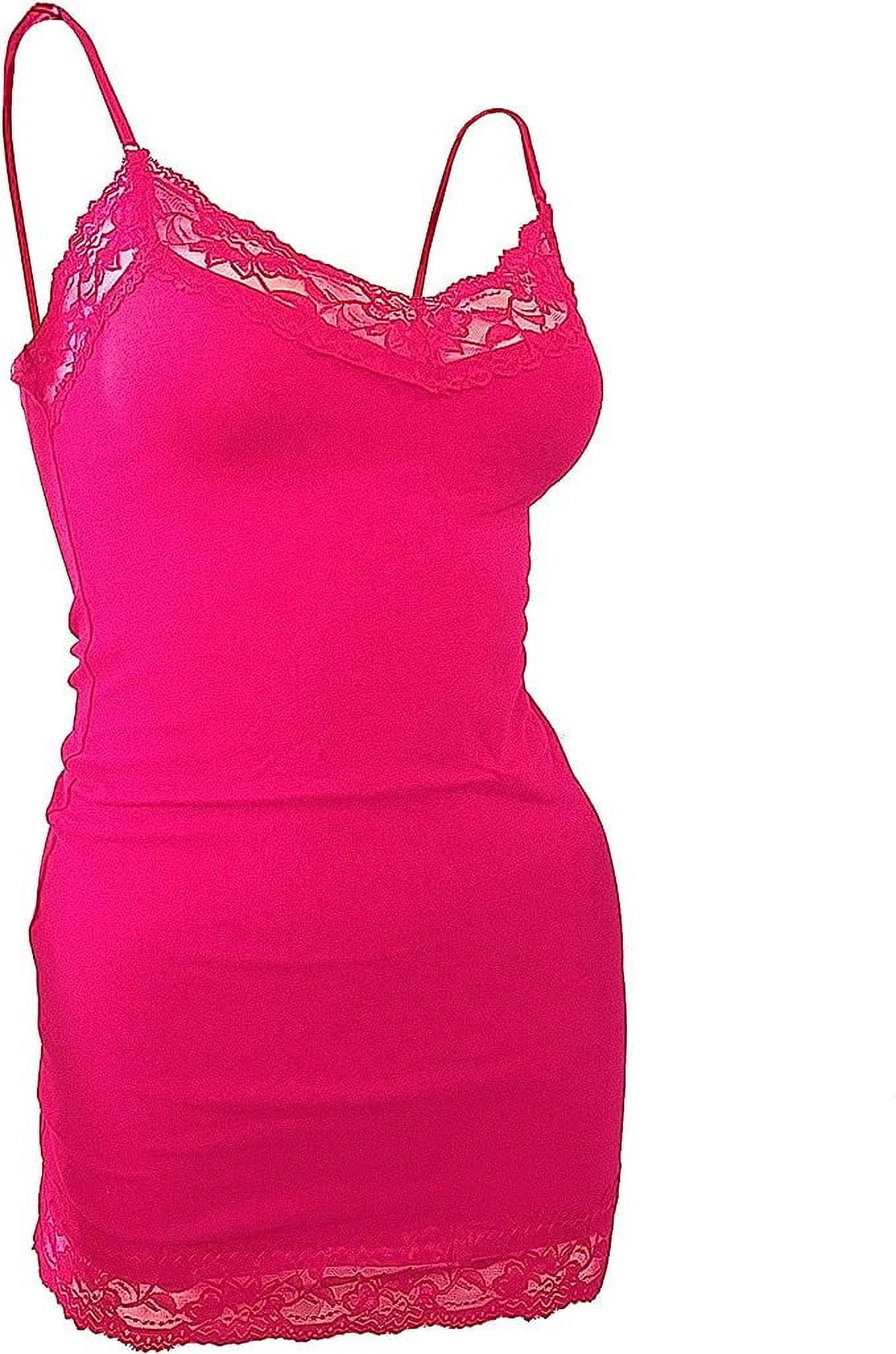 Women's Lace Trim Tank Top with Adjustable Spaghetti Bra Strap Junior ...