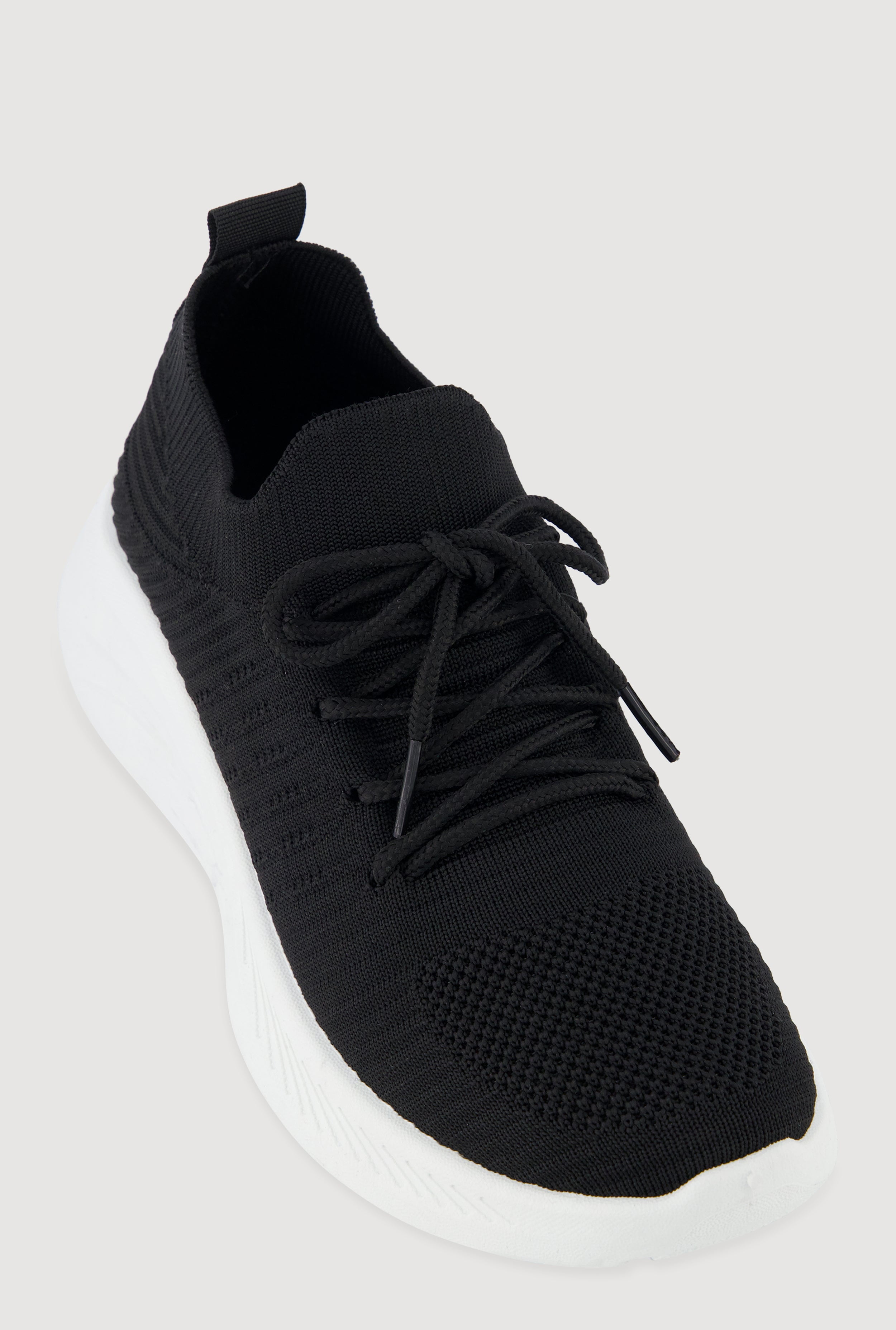Women's Lace Up Textured Knit Sneakers - Walmart.com