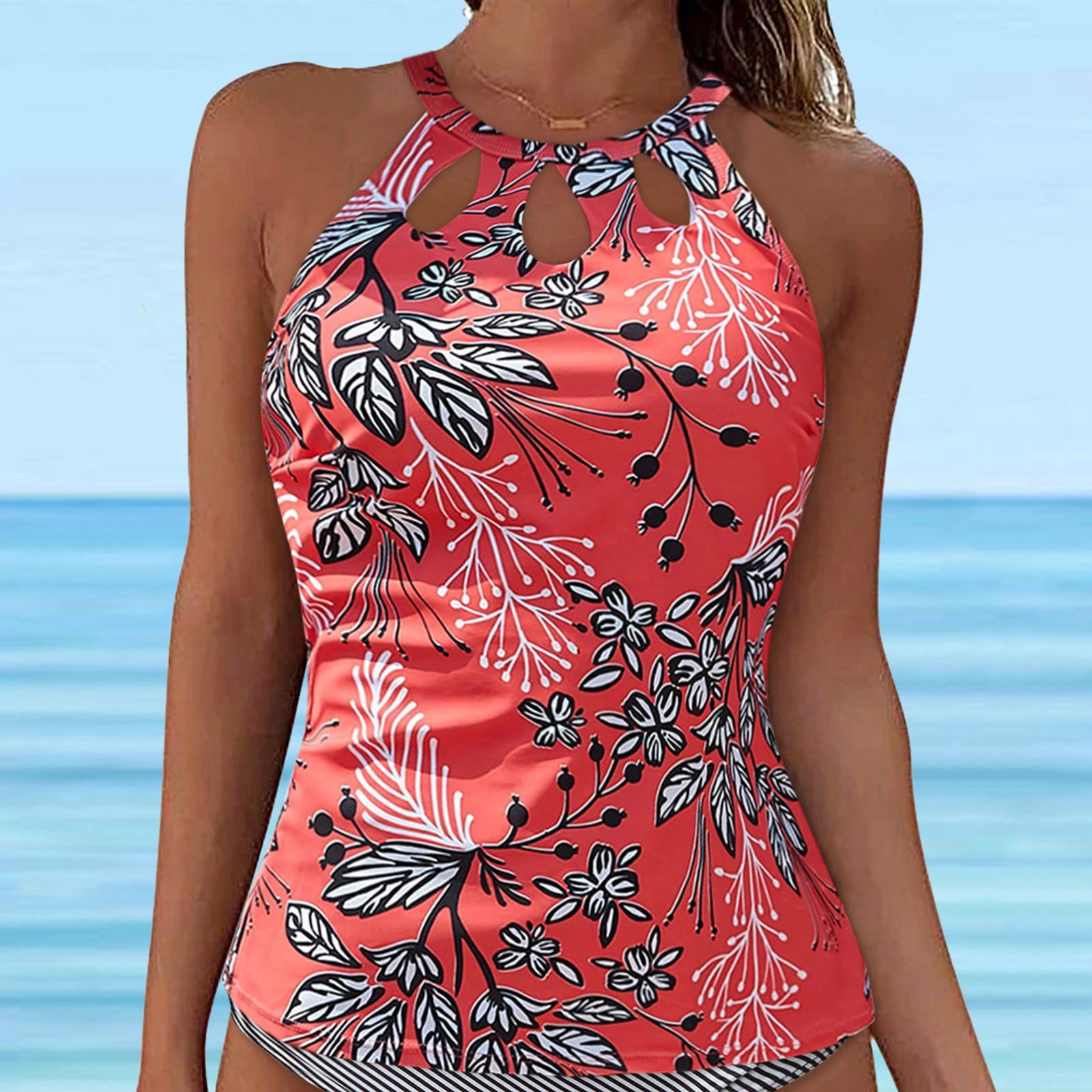 Women's Lace Up Underwire Bikini Top Push Up Swimwear Full Coverage ...