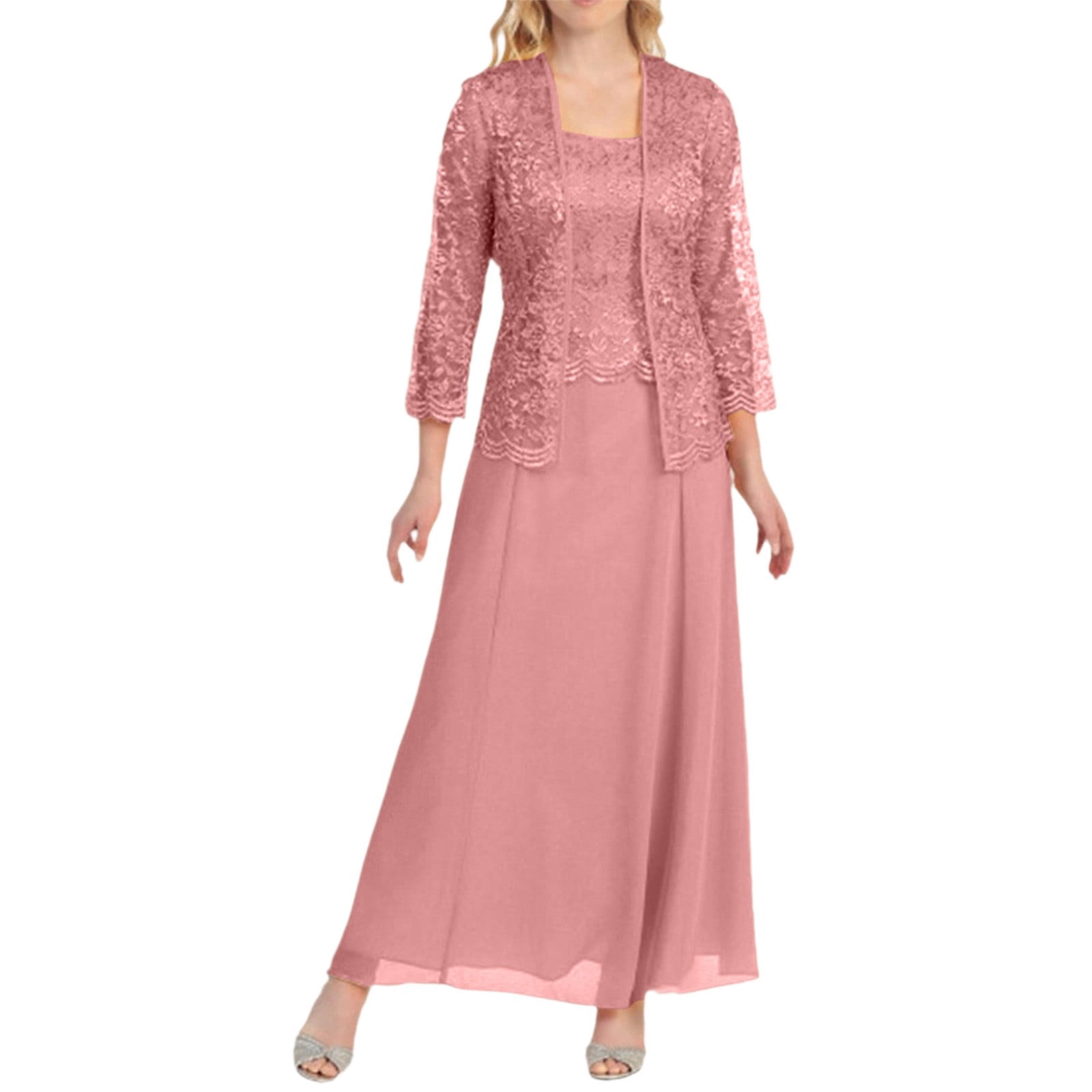 Women's Laces Mother of the Bride Dresses with Jacket 2 Piece Mother of ...