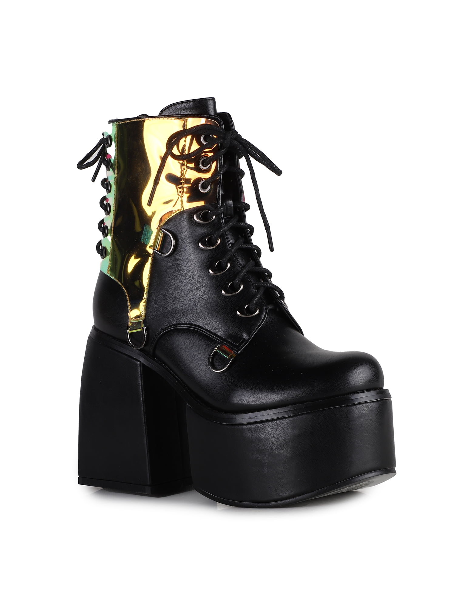 Women's Laceup Bootie Chunky Platform Heel - Walmart.com