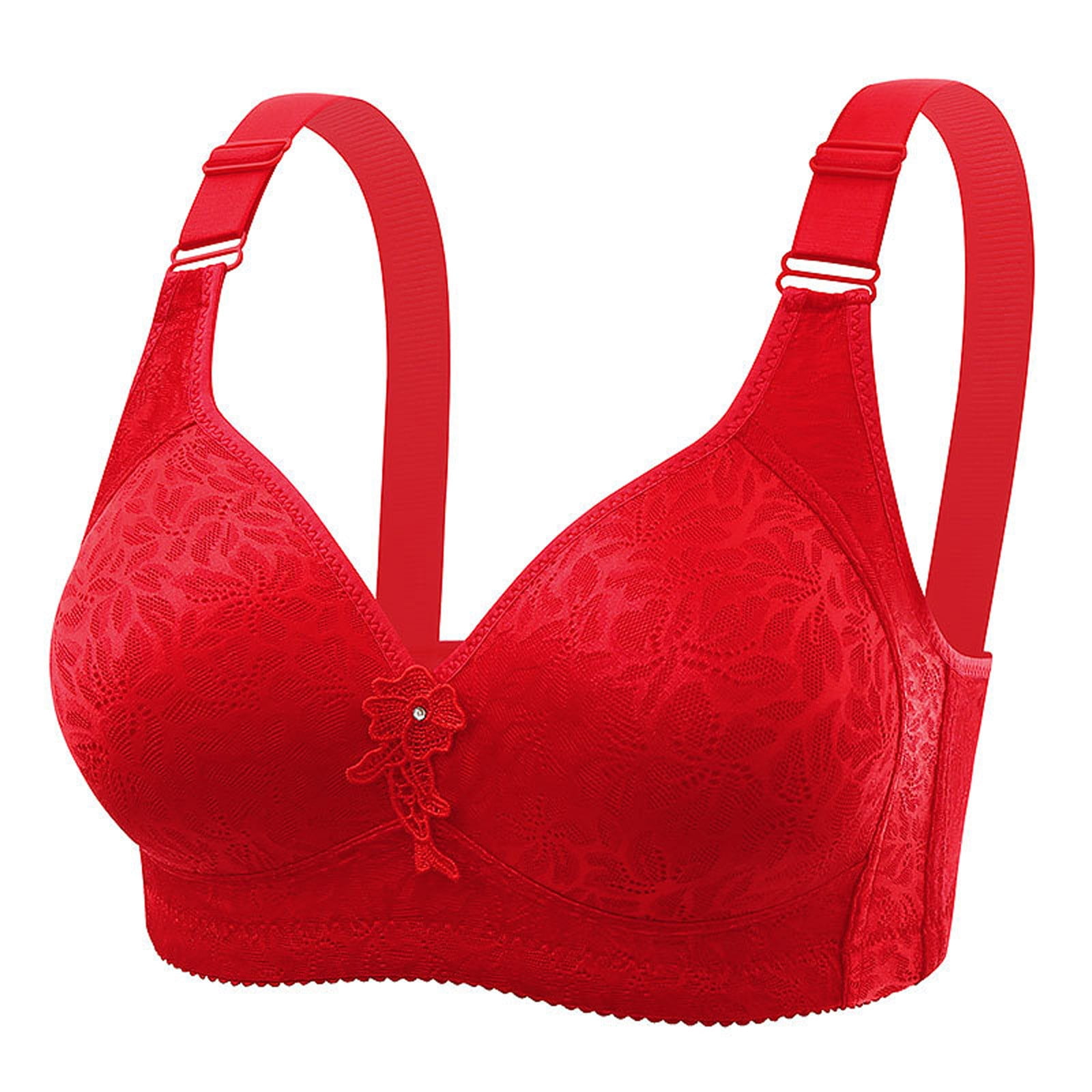 Women's Large Sized Steel Rimless Jacquard Thin Cup Four Buckle ...