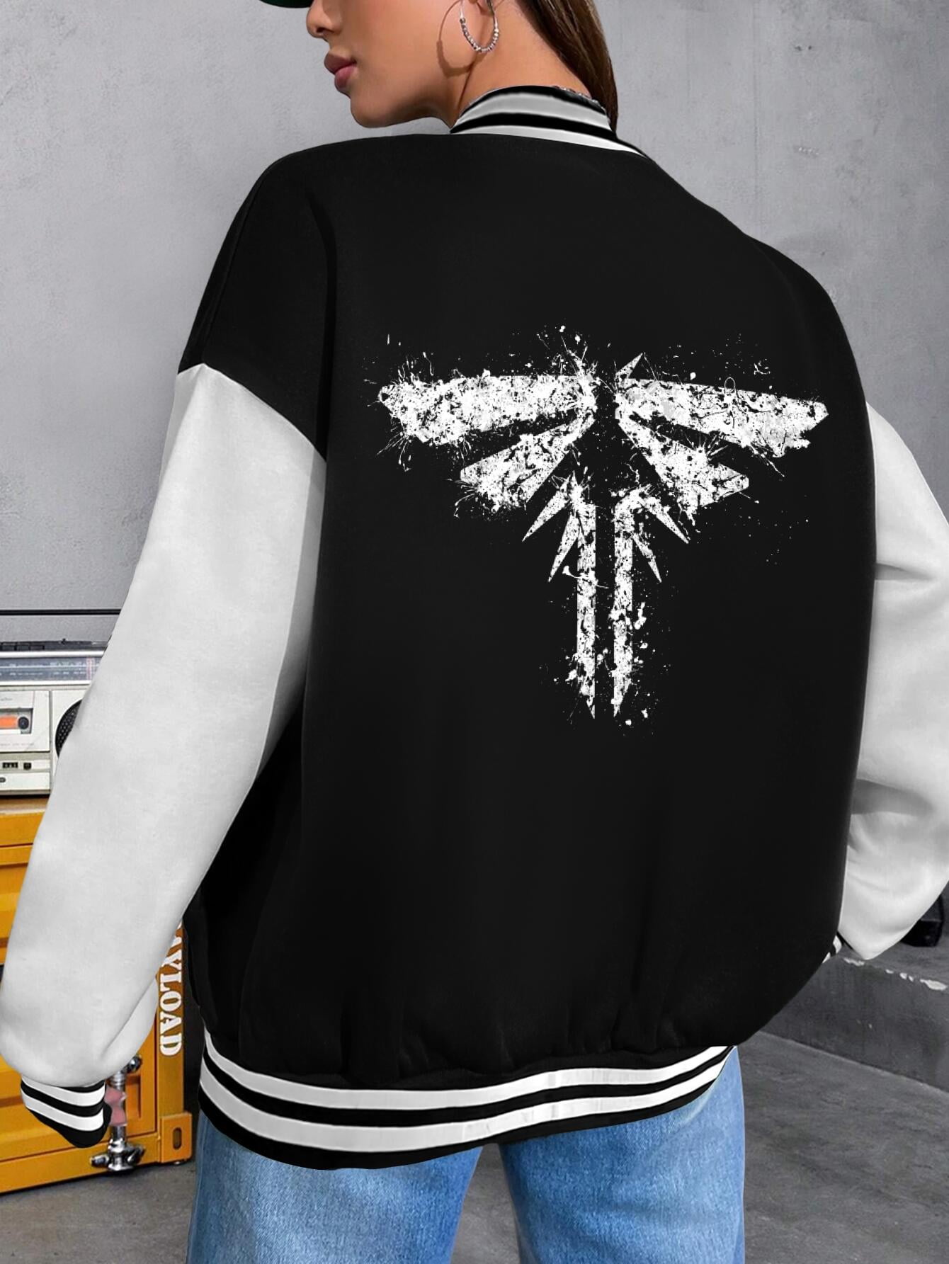 Women's Last Of Us Firefly Baseball Jacket Hoodie Large Size Black ...