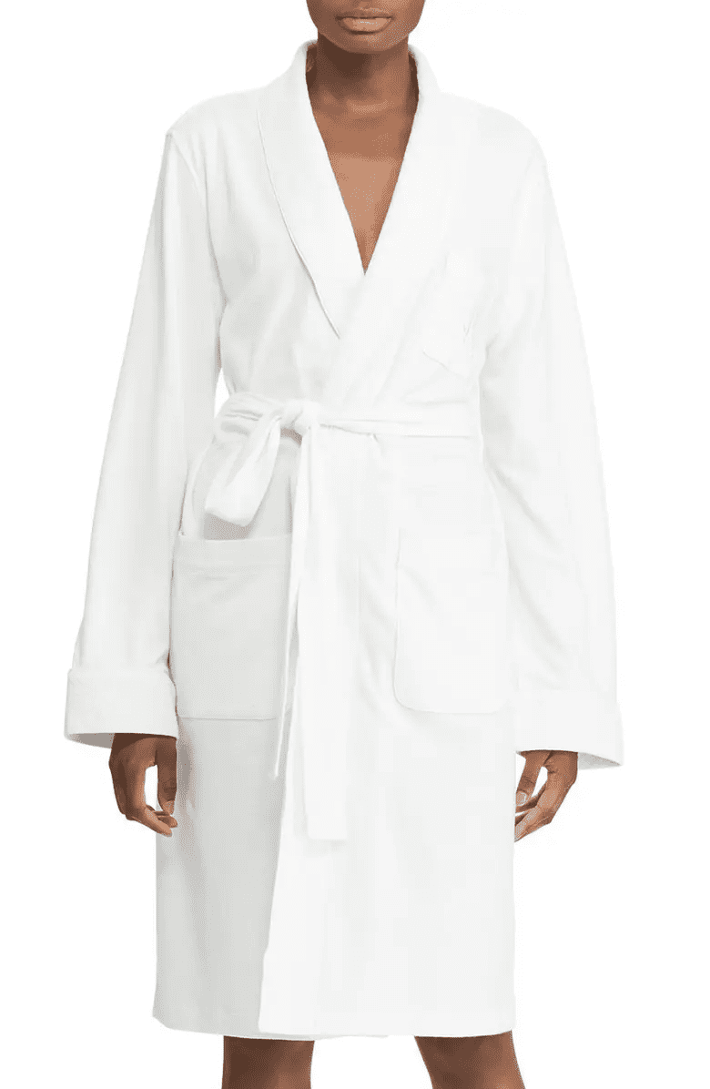 Women's Lauren Ralph Lauren 814193 Quilted Shawl Collar Robe (White M ...