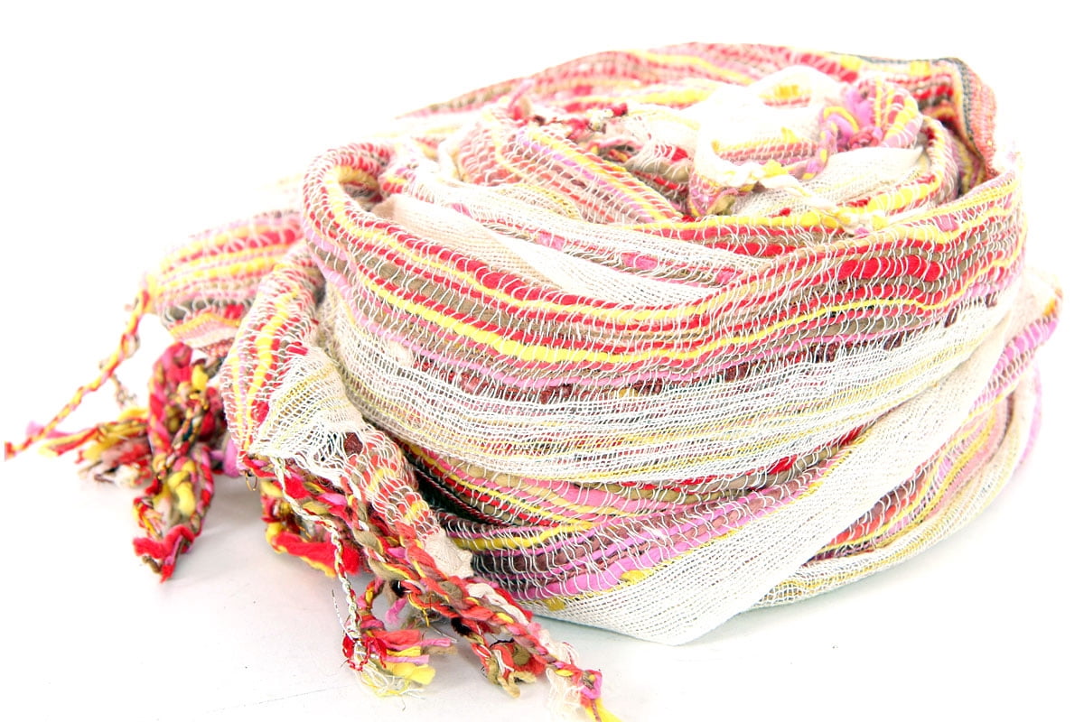 Women's Layered Knit Open Weave Scarf with Fringes Red Scarf Wrap 20 x ...