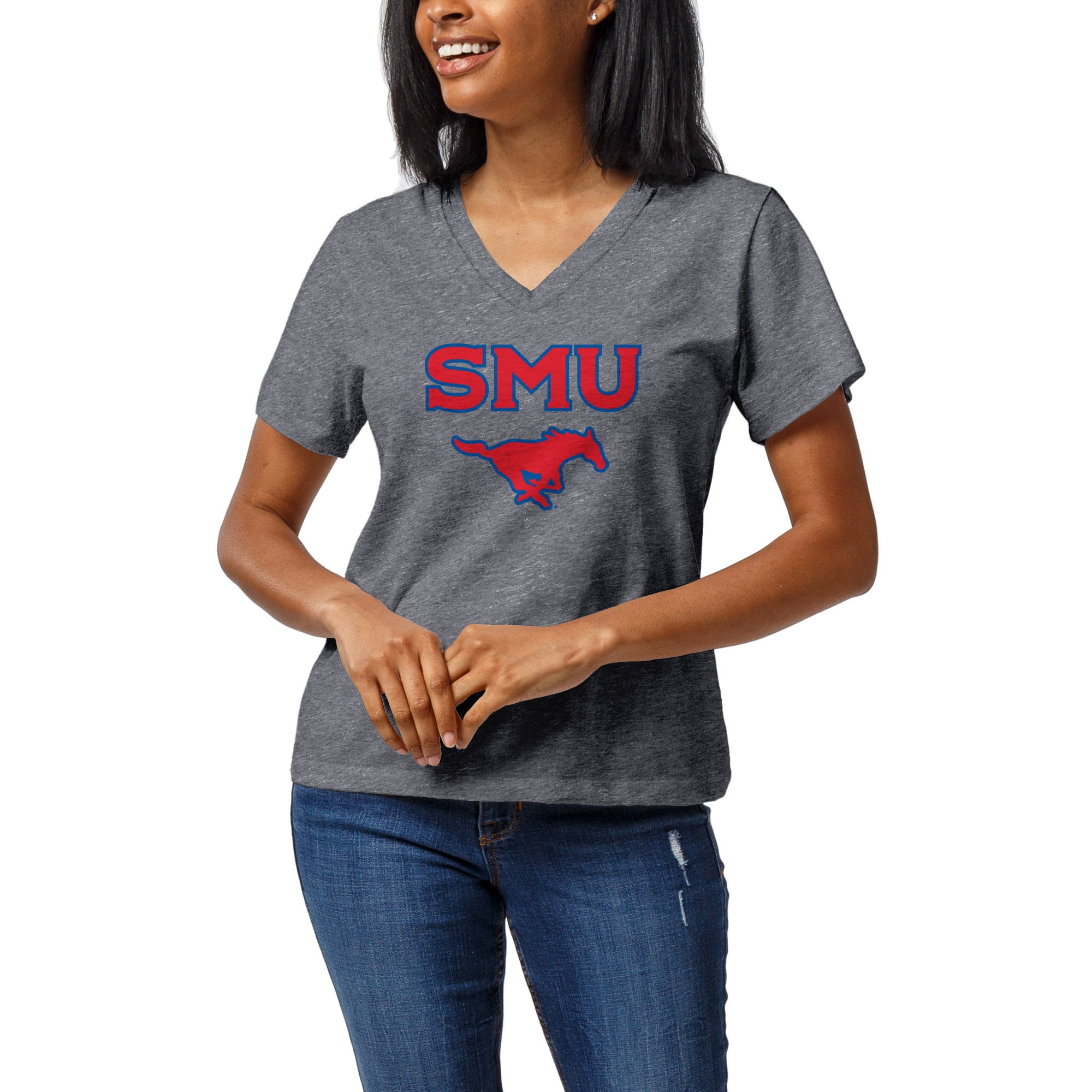 Women's League Collegiate Wear Heather Gray SMU Mustangs Intramural ...