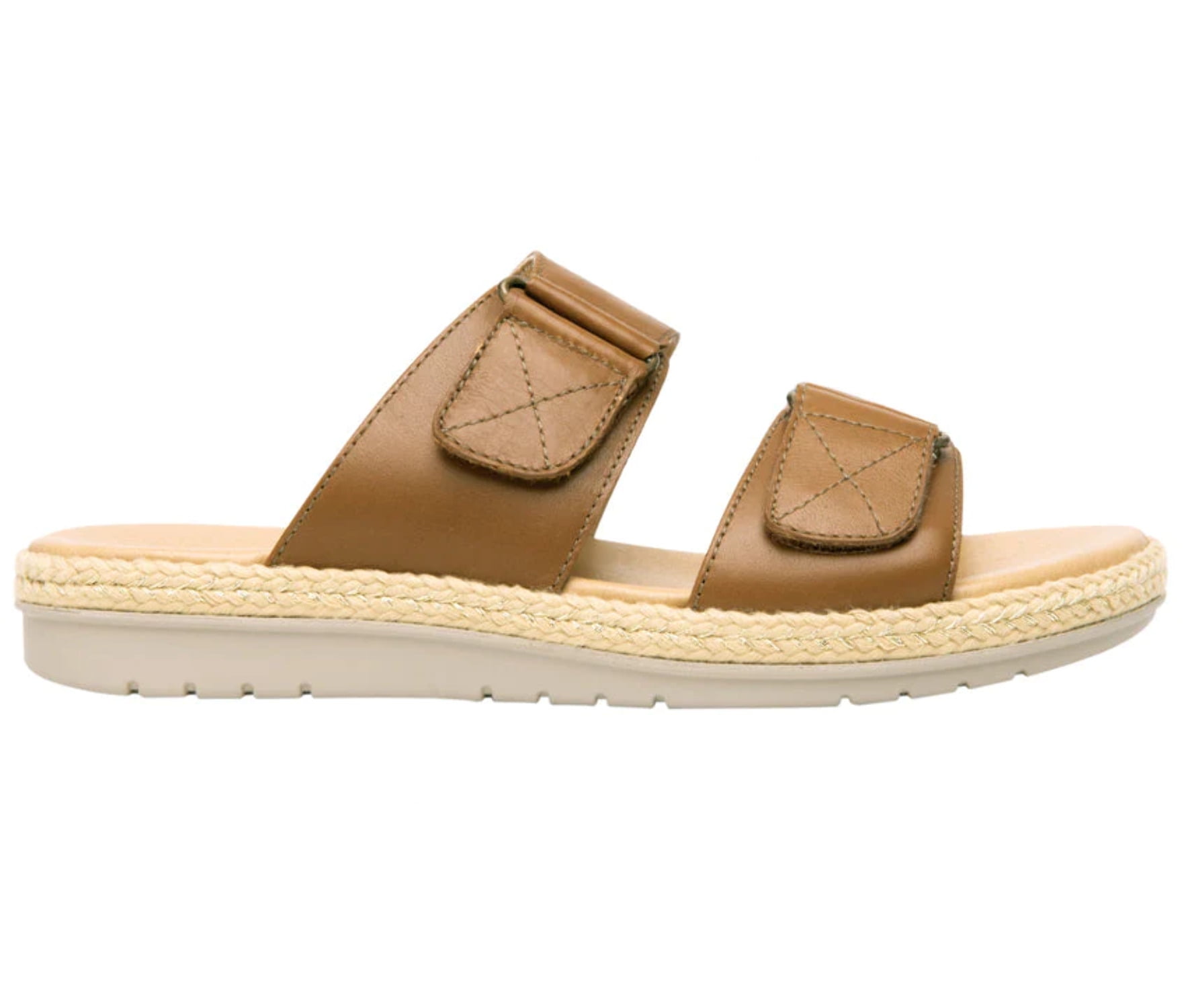 Women´s Leather Two-Strap Sandals 100222 Tan - Walmart.com