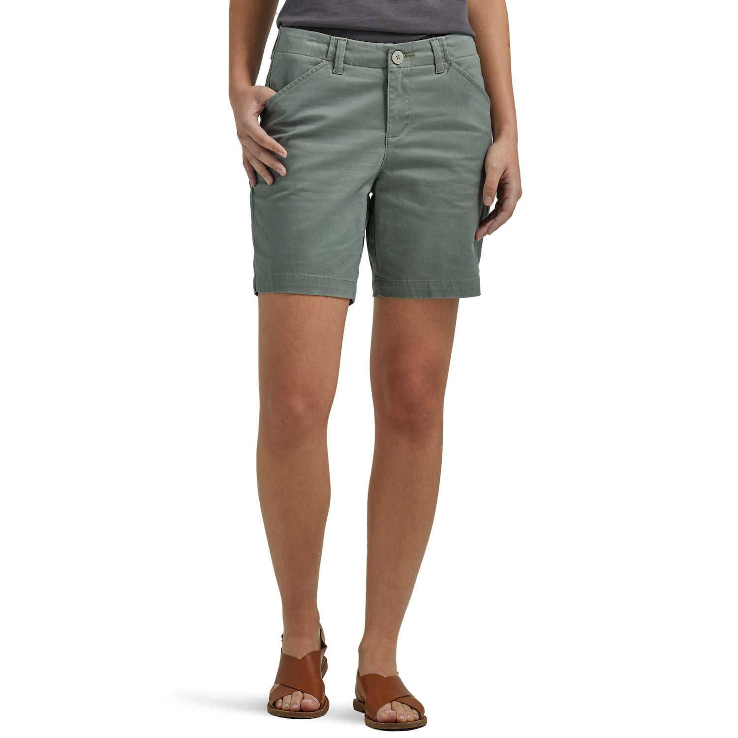 Women's Lee® Chino Walking Shorts Color: Fort Green Size: 16 AVG/REG ...