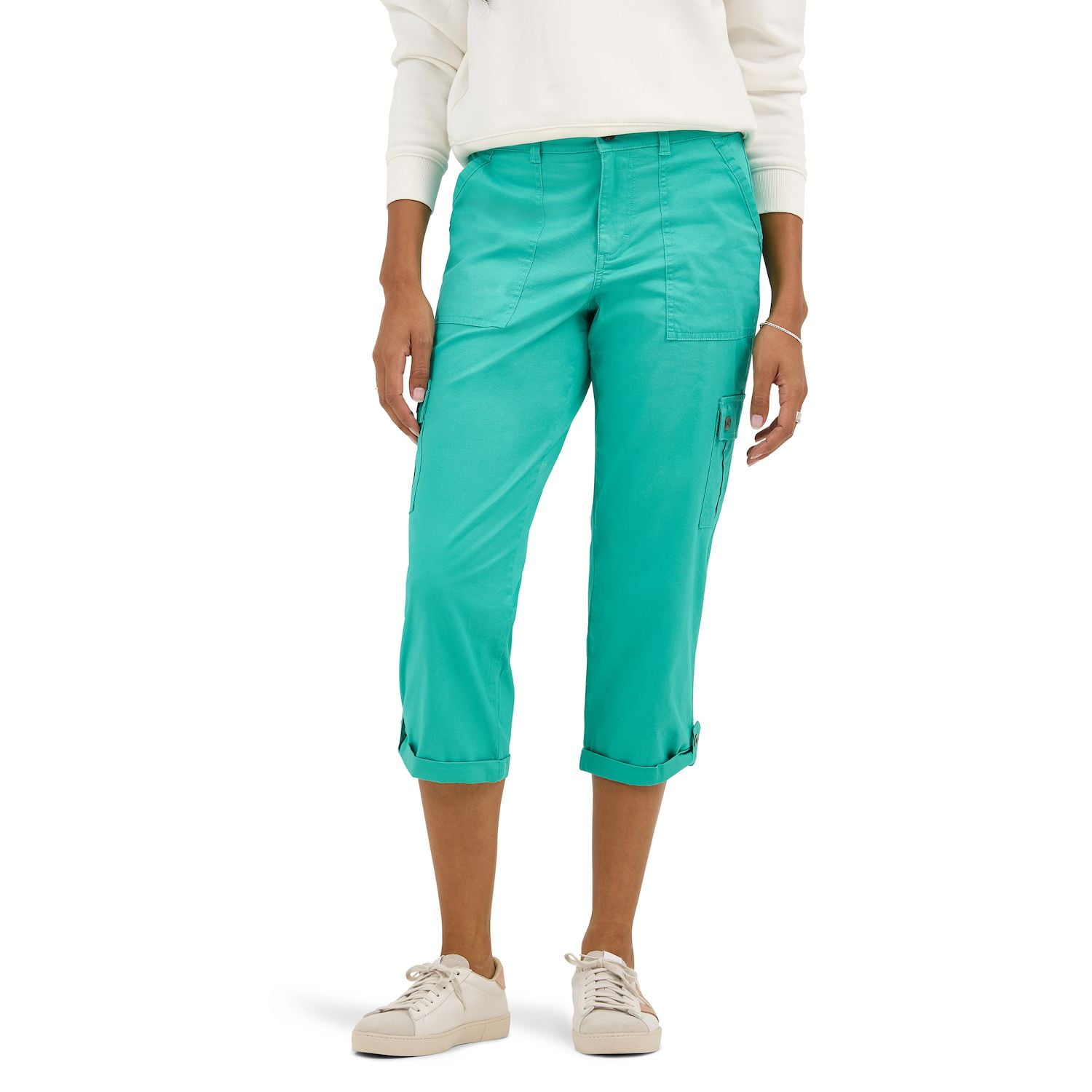 Women's Lee® Flex-To-Go Cargo Capri Pants Color: Grassy Green Size: 12 ...