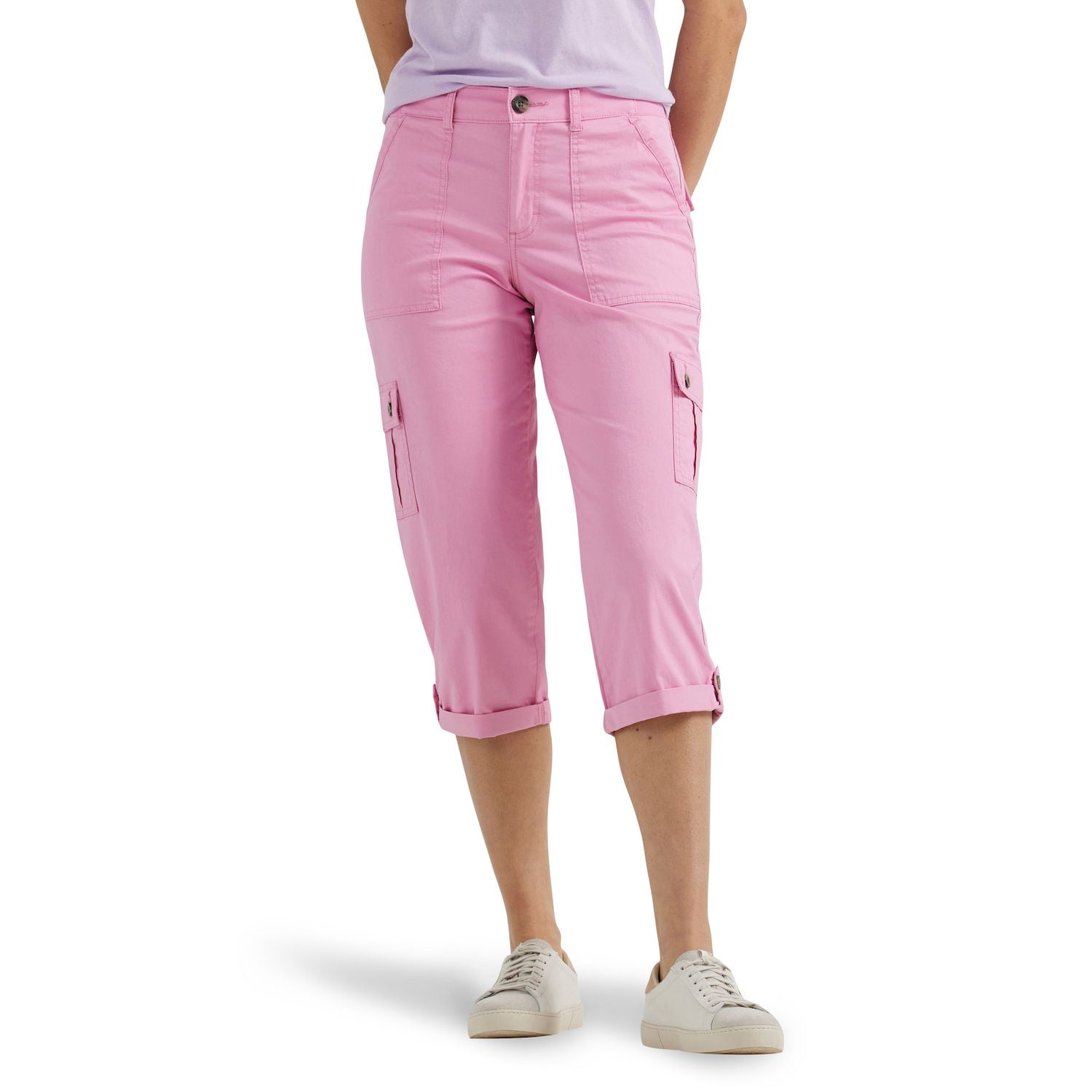 Women's Lee® Flex-To-Go Cargo Capri Pants Color: Sugar Lilac Size: 18 ...
