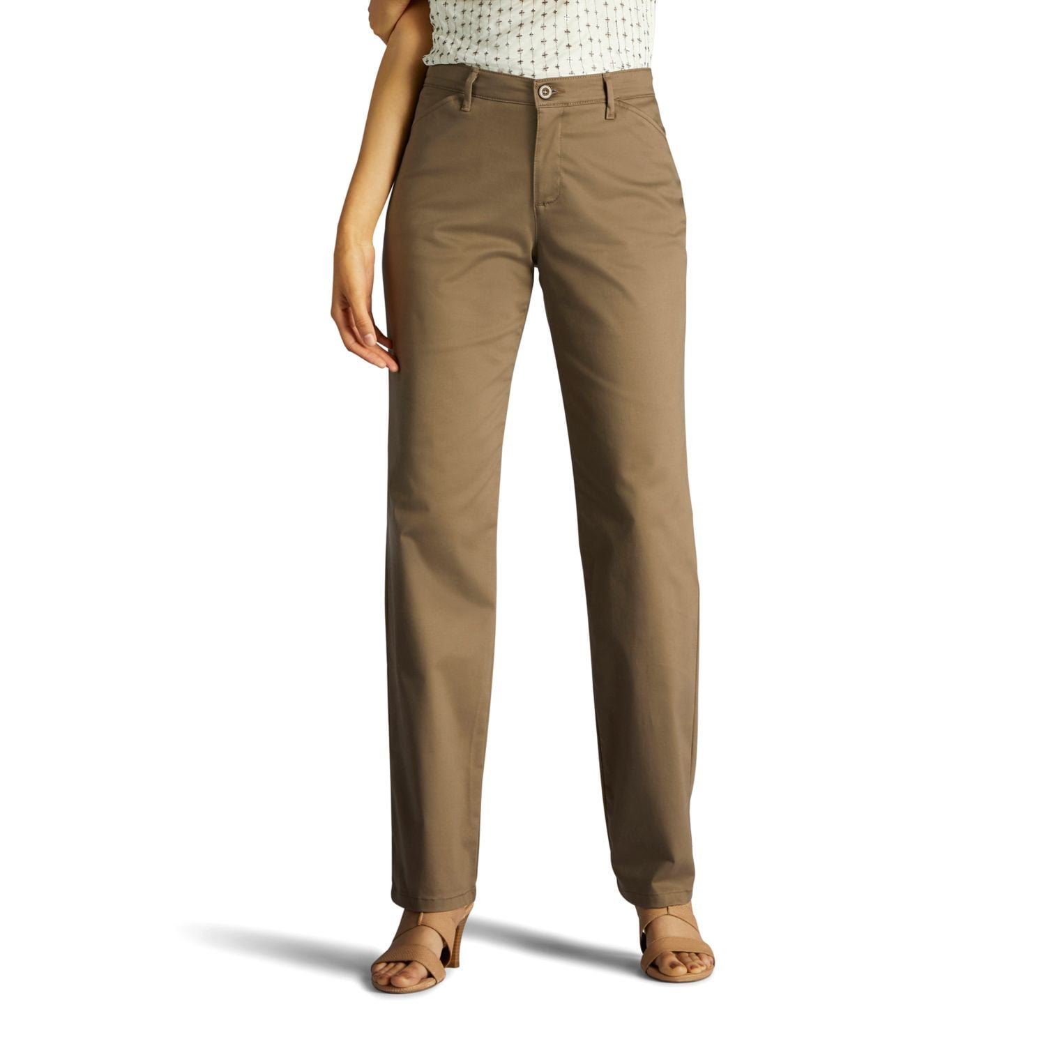 Women's Lee® Relaxed Fit Straight-Leg Twill Pants Color: Deep Breen ...