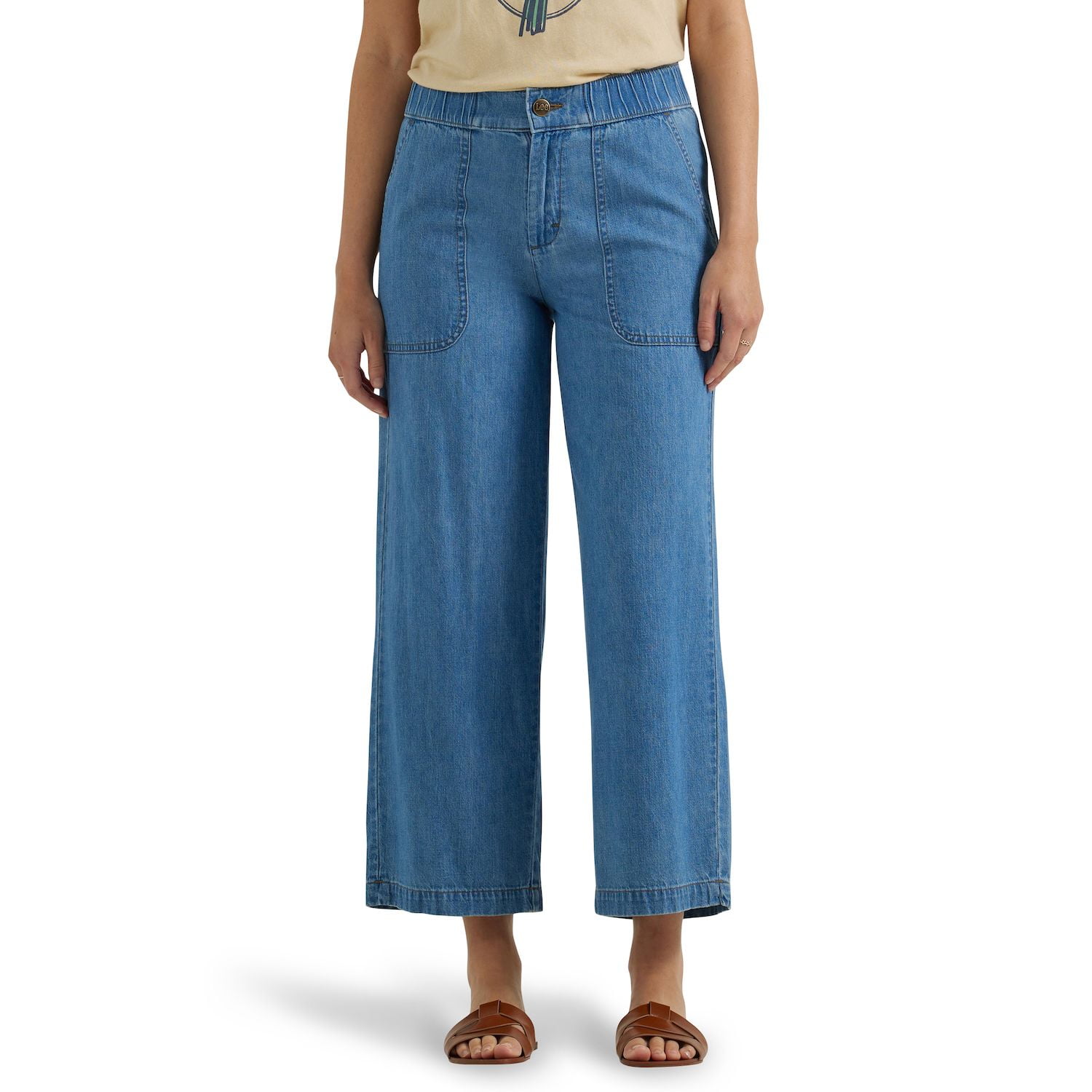 Women's Lee® Ultra Lux Wide Leg High Rise Cropped Pants Color: Stroke ...