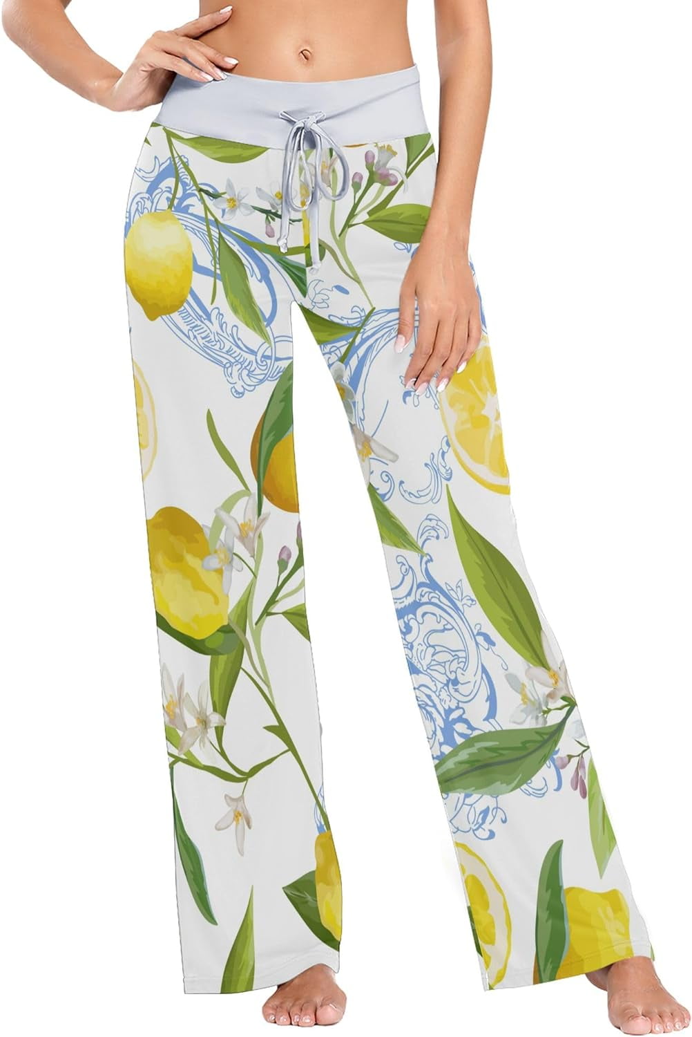 Women's Lemon Yellow Lemon Pajama Pants, Casual Pajama Bottoms ...