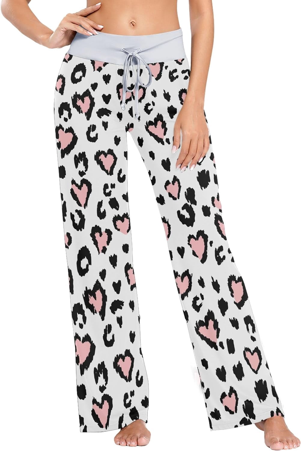 Women's Leopard Pajama Pants, Casual Pajama Bottoms Lounge Pants Wide ...
