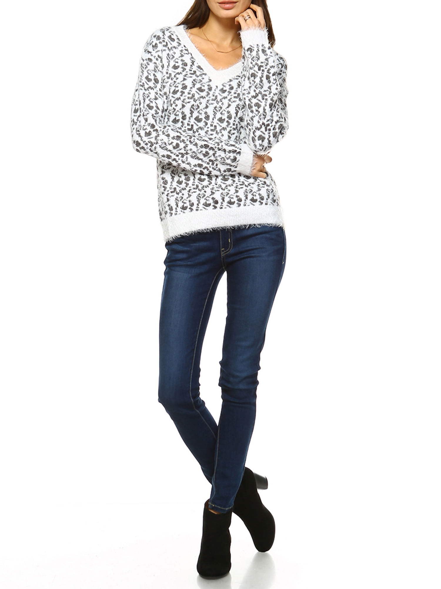 Women's Leopard Printed Sweater - Walmart.com