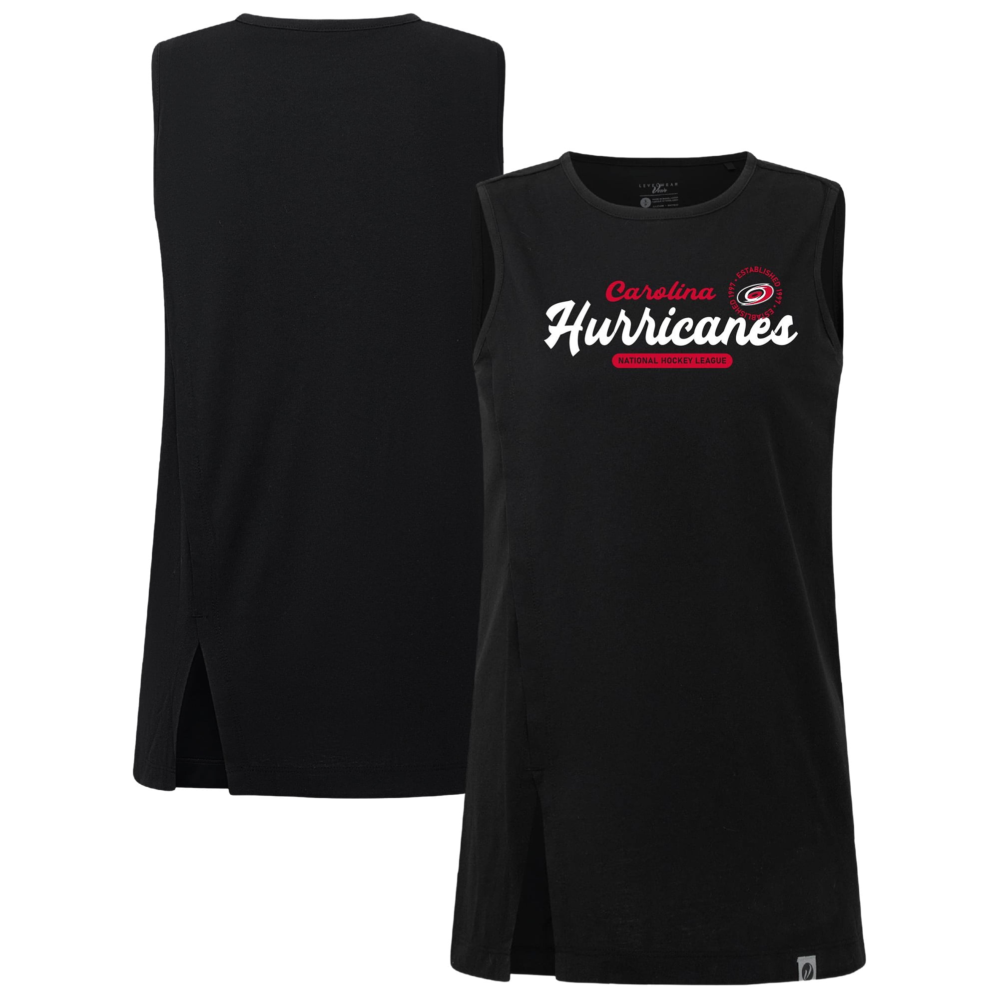 Women's Levelwear Black Carolina Hurricanes Influx Monument Tank Top ...