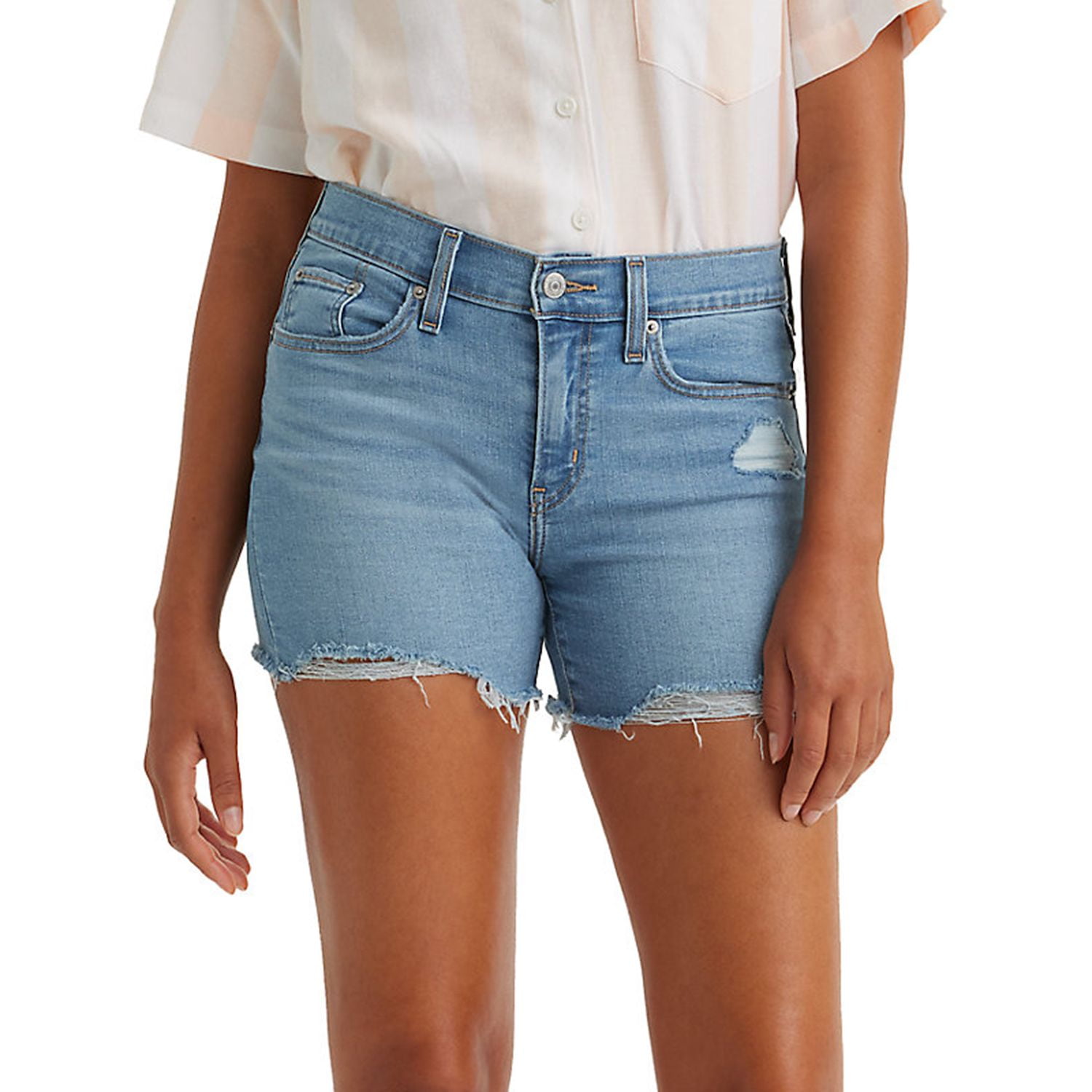 Women's Levi's® Mid-Length Jean Shorts Color: Im Just A Fan Size: 32(US ...