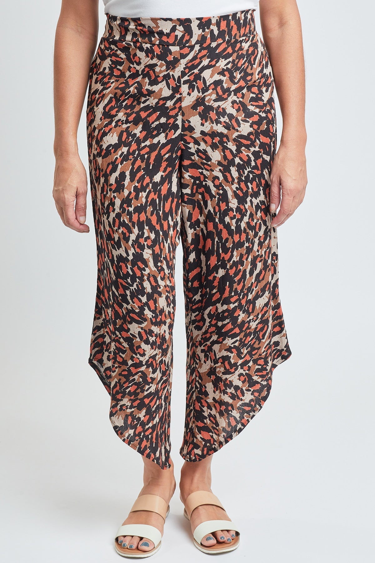 Women's Lifestyle High Rise Linen Pants With Curved Hem - Walmart.com