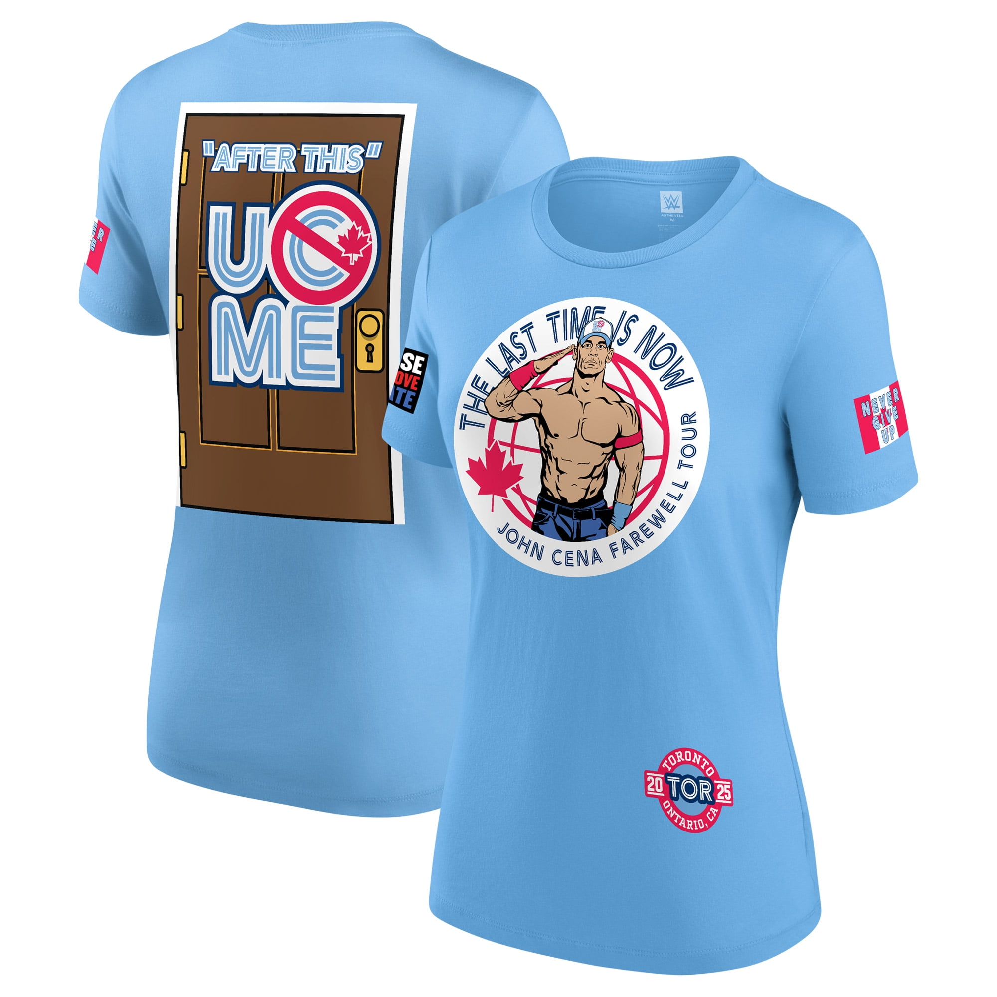 Women's Light Blue John Cena Farewell Tour 2025 Toronto T-Shirt ...
