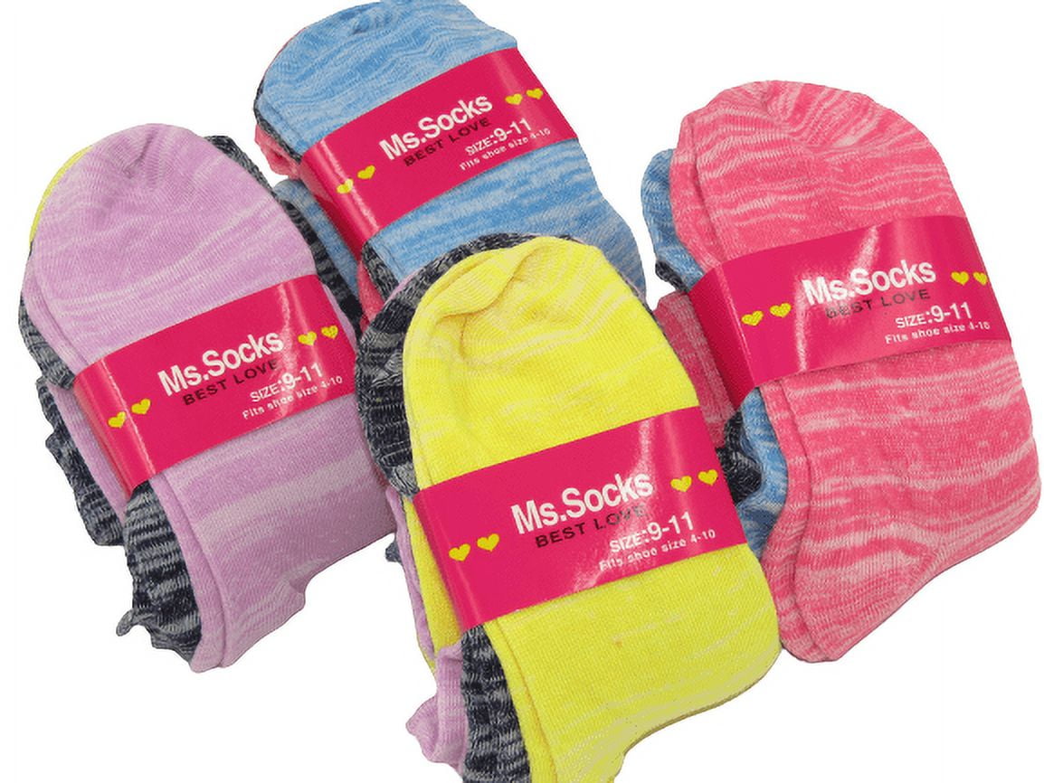 Women's Lightweight, Colorful Long Cotton Kneehigh Socks, 12 Packs (6 ...