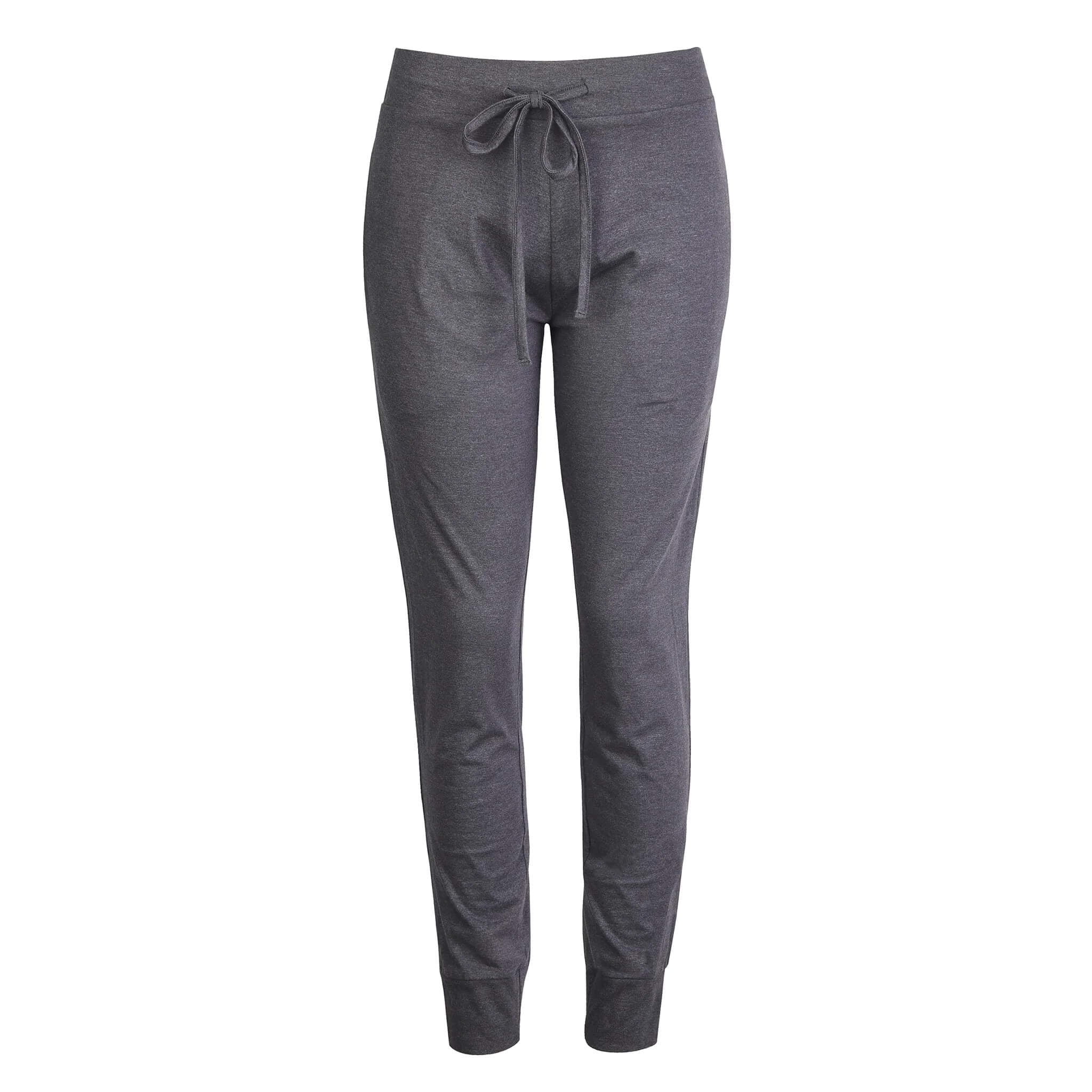 Women’s Lightweight Cotton Joggers with Drawstring, Charcoal Grey M ...