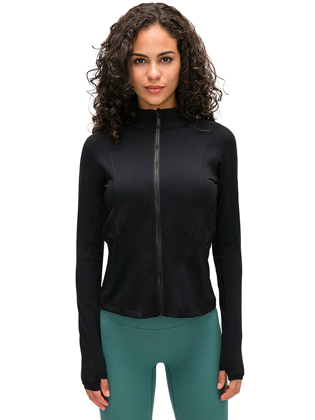 Women's Lightweight Full Zip Yoga Workout Running Track Sports Jacket ...