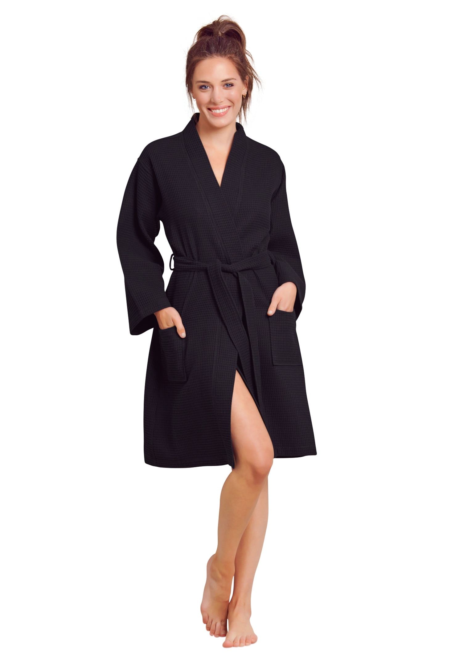 Women’s Lightweight Kimono Waffle Spa Robe - Walmart.com