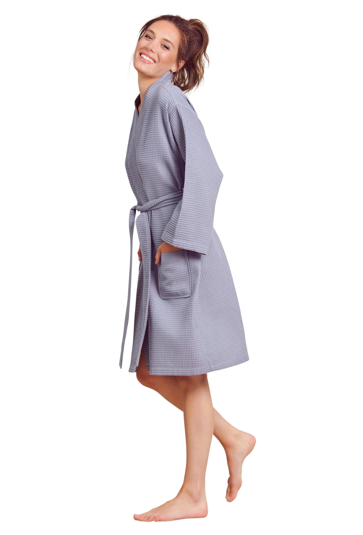 Women’s Lightweight Kimono Waffle Spa Robe - Walmart.com