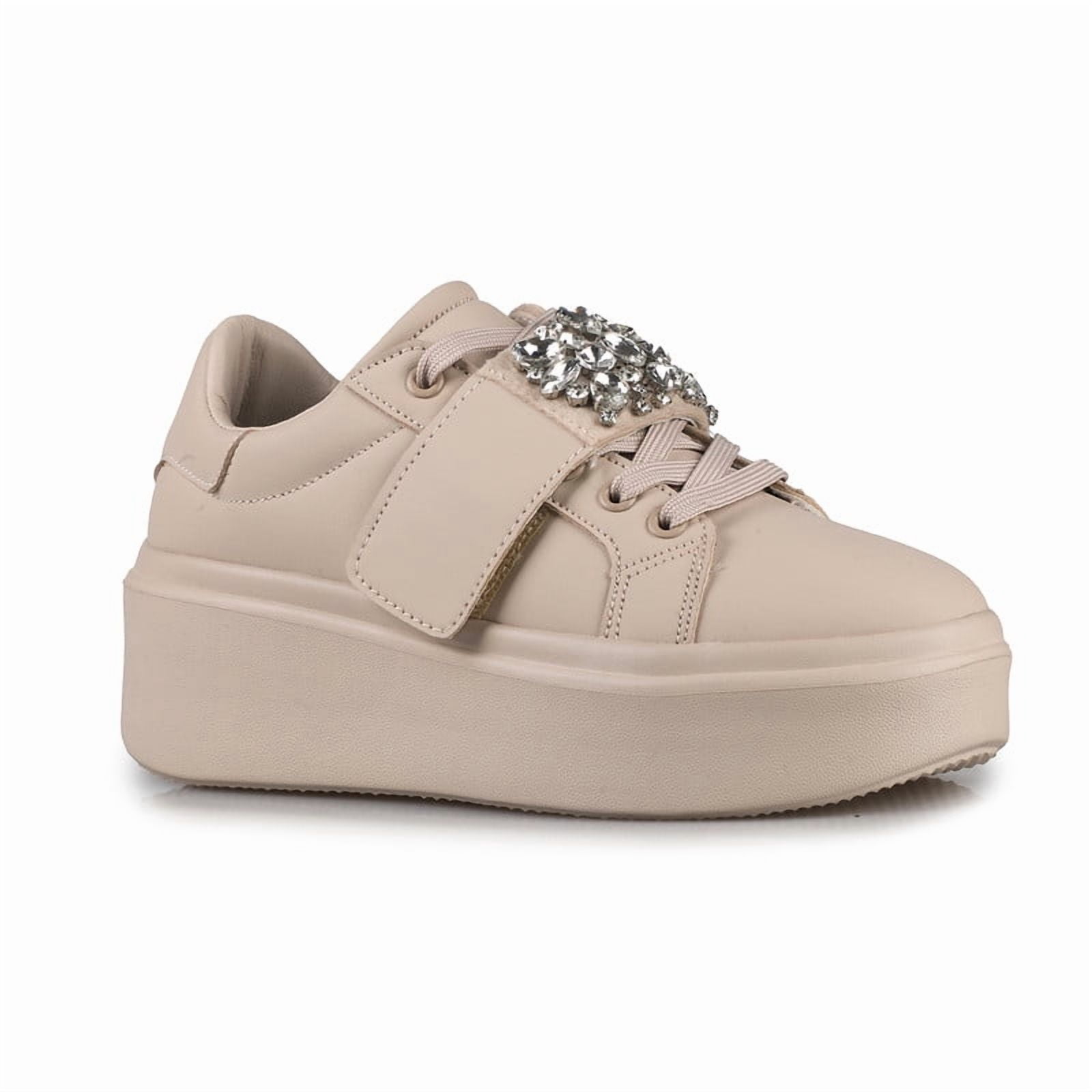 Women’s Lightweight Platform Fashion Sneakers with Rhinestone Detail ...