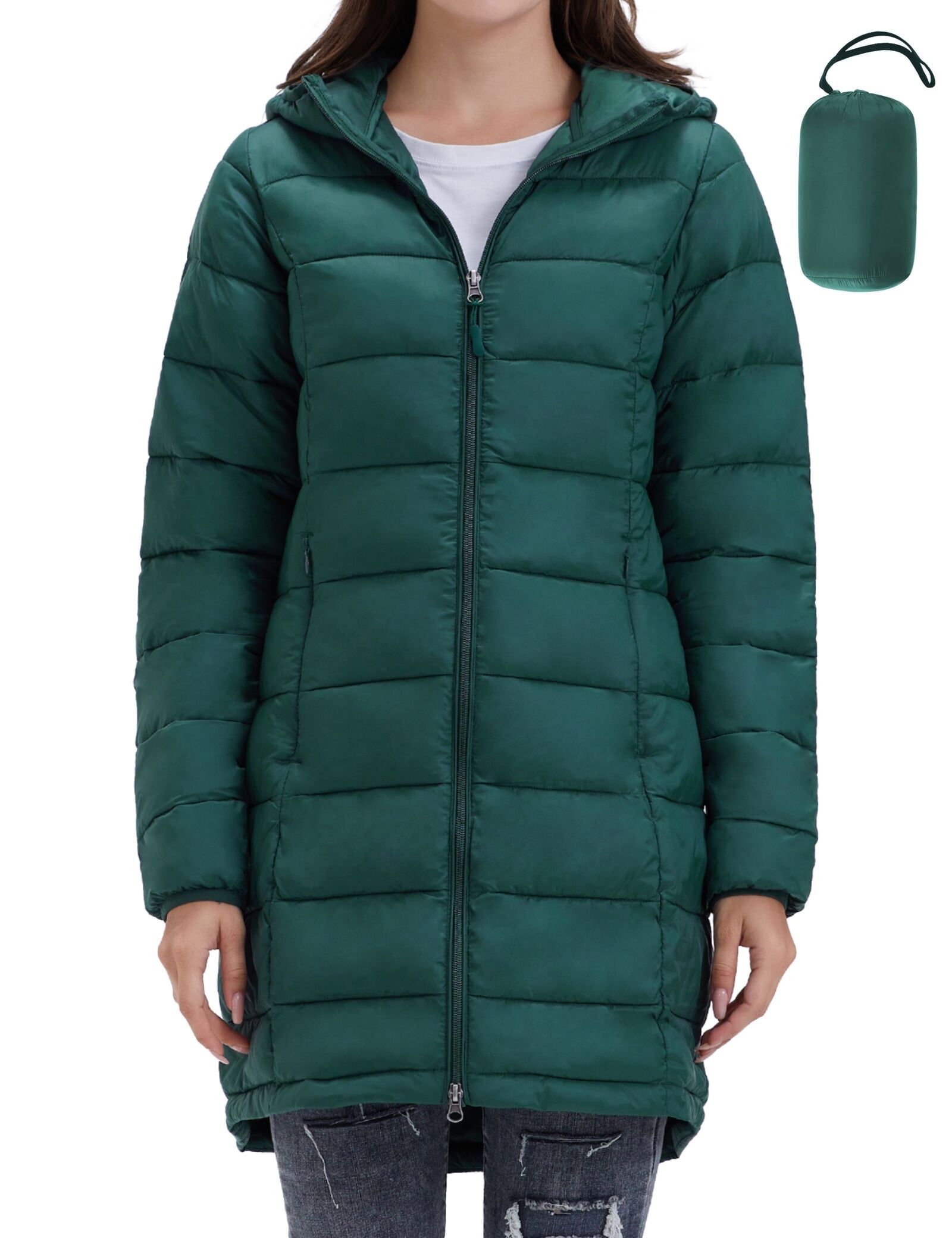 Women's Lightweight Puffer Coat Regular and Plus Size Packable Puffer ...