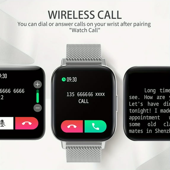 Women's Lightweight Smartwatch - Wireless Call/Message, Fitness/Sleep ...