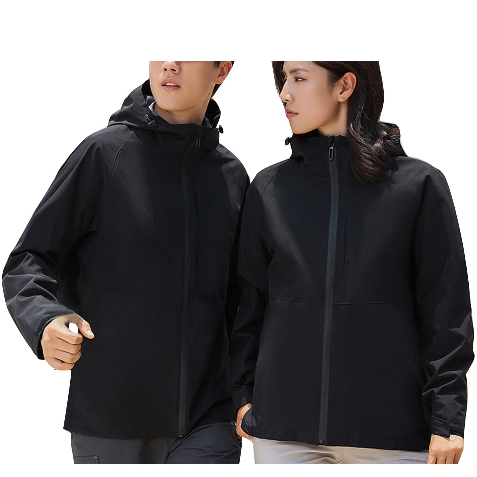 Women's Lightweight Waterproof Hooded Rain Jacket Full Zip up Unisex ...