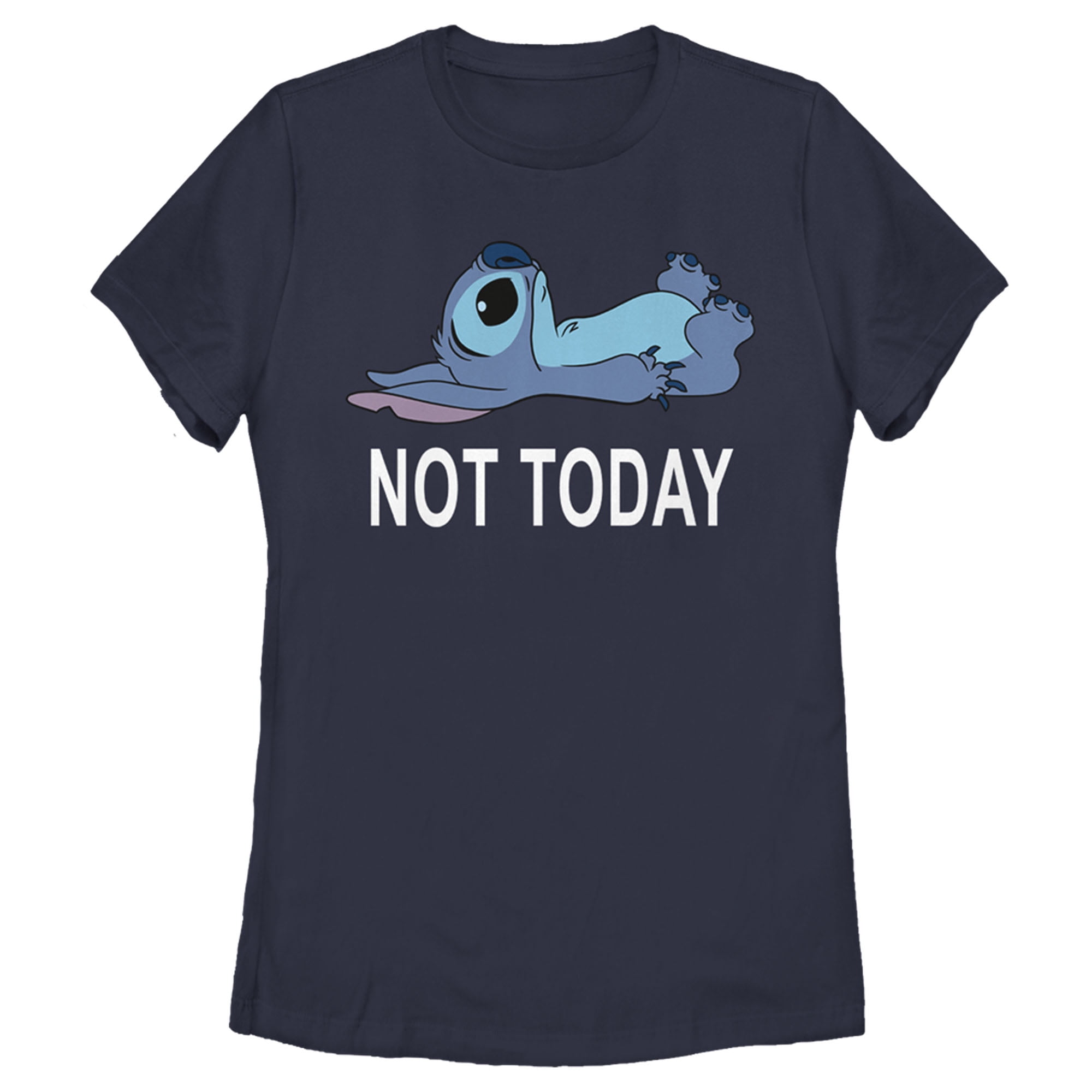 Women's Lilo & Stitch Not Today Graphic Tee Navy Blue Large - Walmart.com