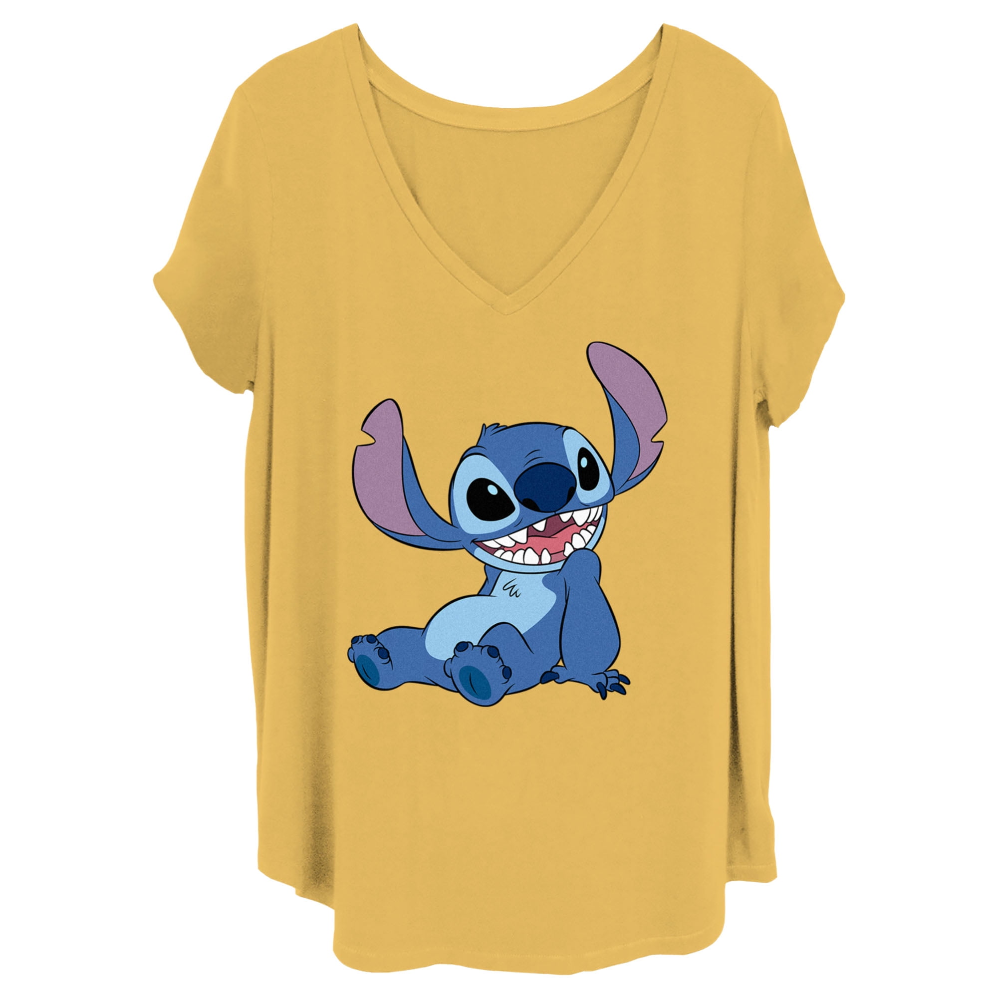 Women's Lilo & Stitch Sitting Pose Graphic Tee Ochre 4X - Walmart.com