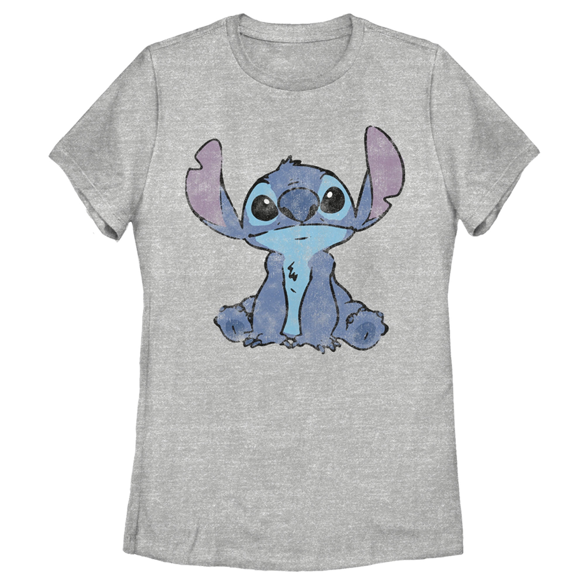 Disney's Lilo & Stitch Women's Graphic Tee, Watercolor Stitch Design ...