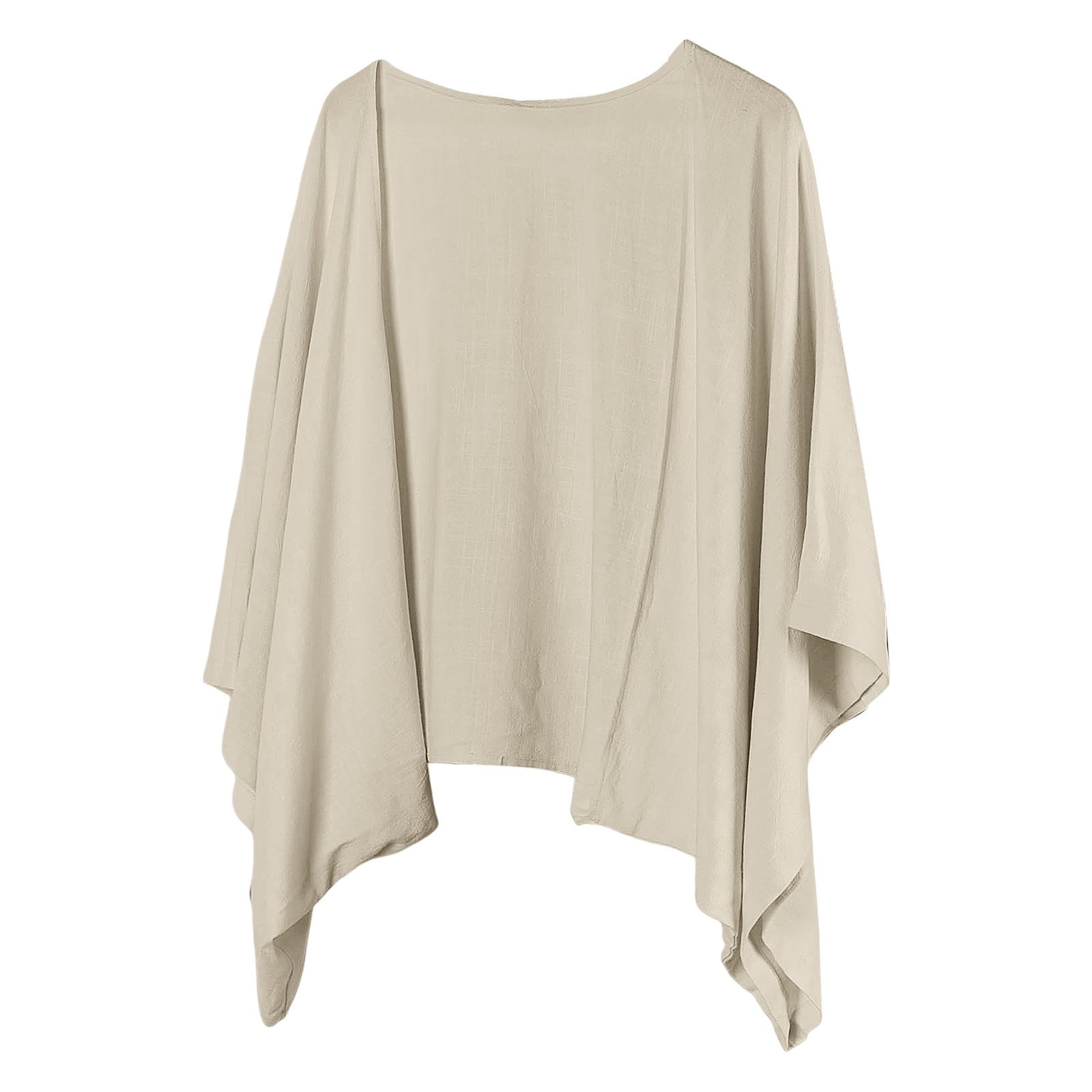 Women's Linen Cardigans Coats Open Front 3/4 Sleeve Shawls Tops Wraps ...