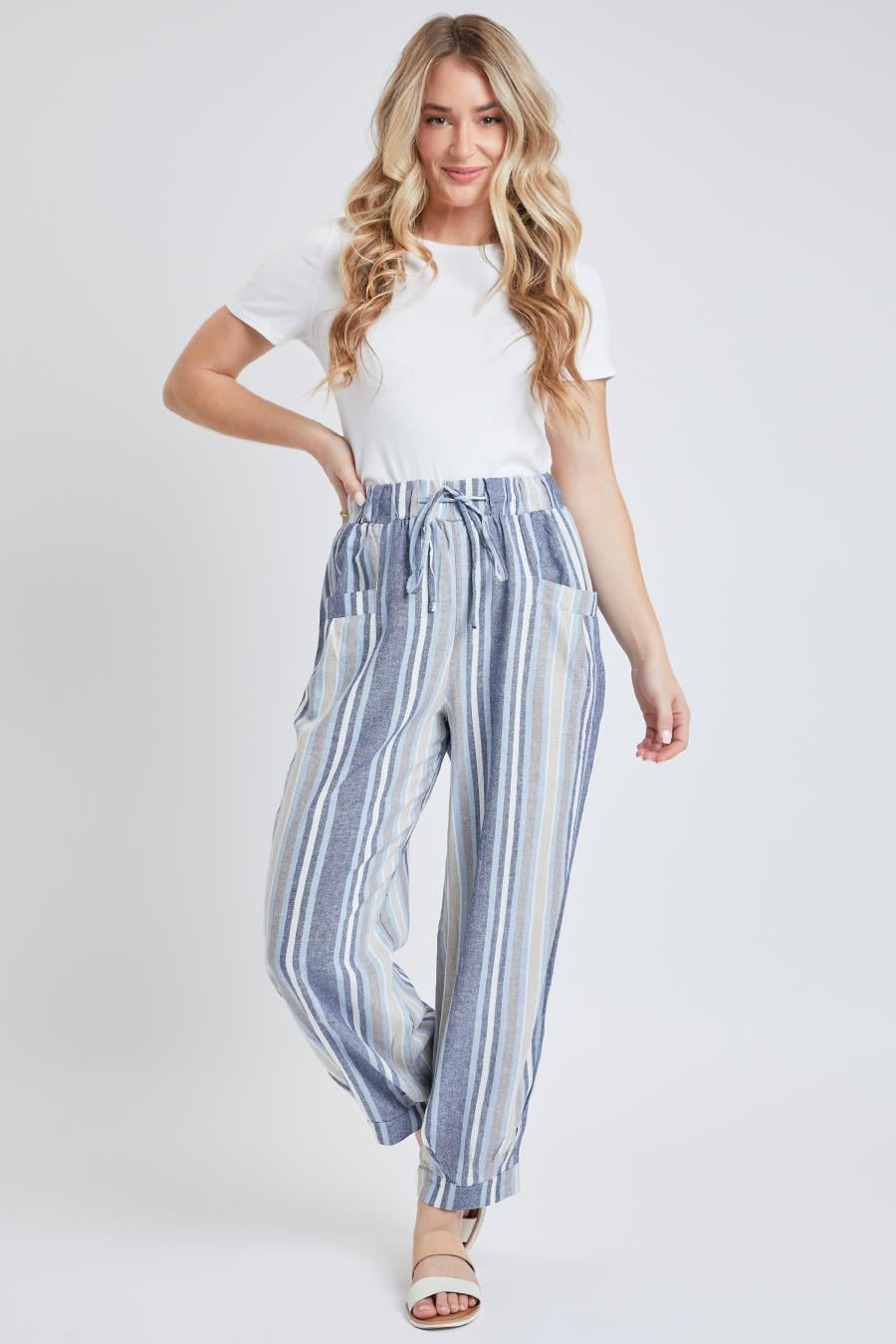 Women's Linen Joggers With Banded Hem - Walmart.com