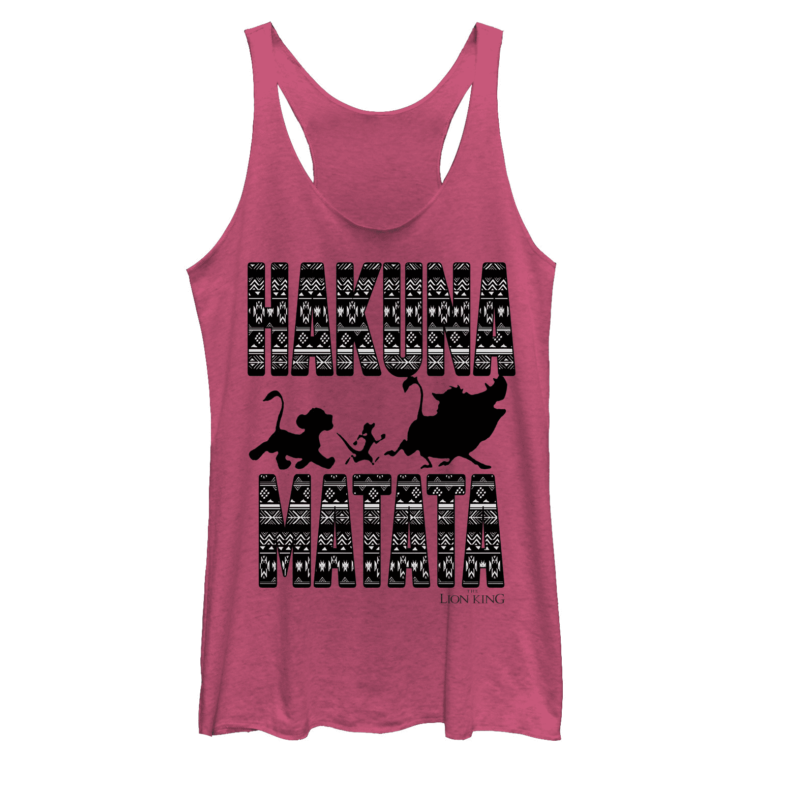 Women's Lion King Hakuna Matata Racerback Tank Top Pink Heather Small ...