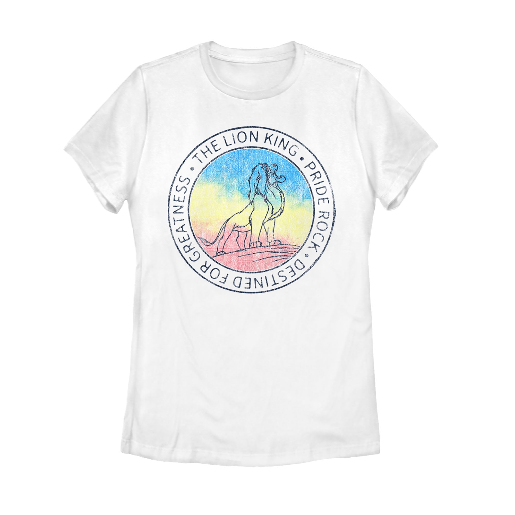 Women's Lion King Simba Destiny Rainbow Graphic Tee White Large ...
