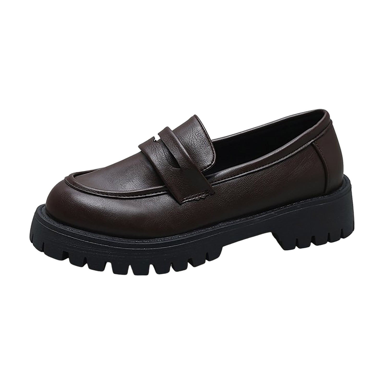 Women's Loafers Classic Platform Penny Loafer Shoes for Women Fashion ...