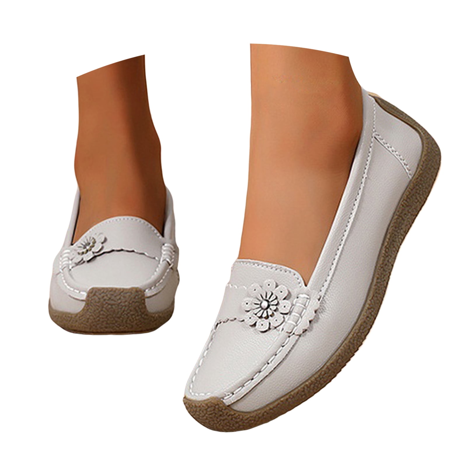 Women's Loafers Comfort Slip on Flat Work Dress Shoes Business Casual ...
