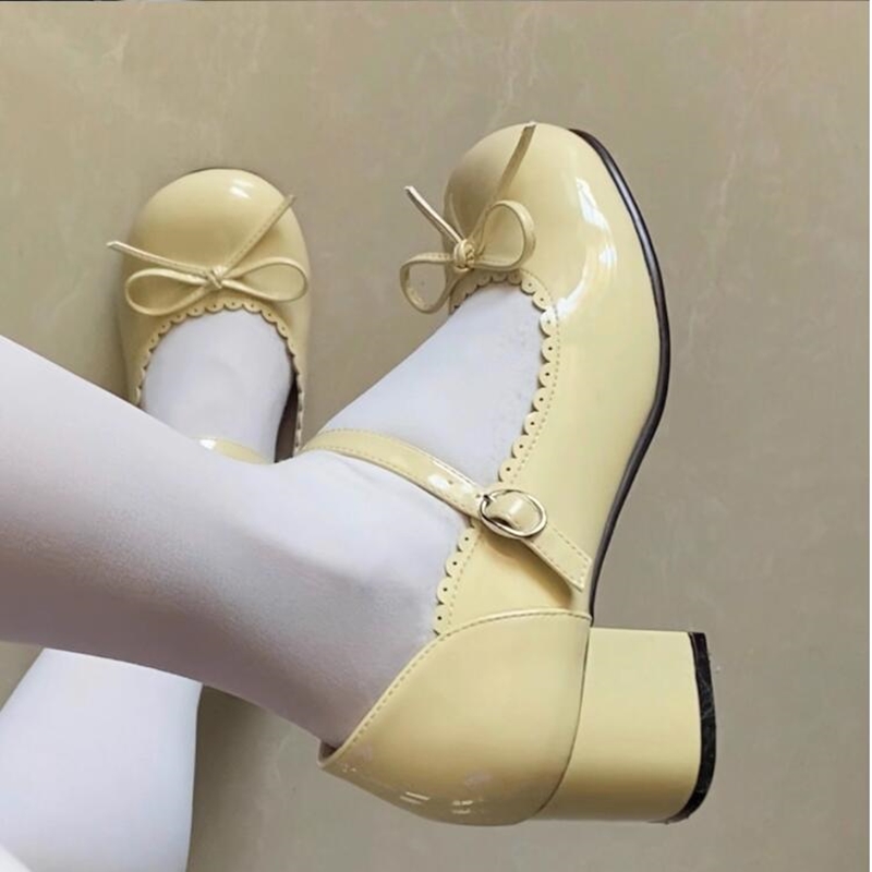 Women‘s Lolita Shoes 2024 New Japanese Bow Preppy Style Girls Shoes JK ...