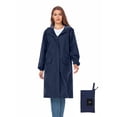 Women's Long Rain Jacket Waterproof Lightweight Hooded Raincoat ...