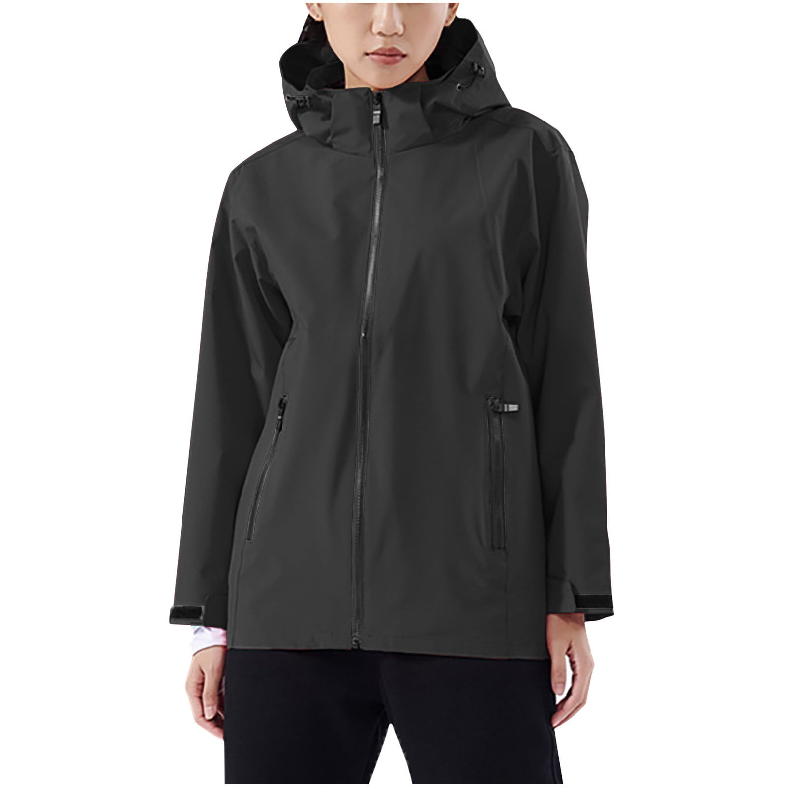 Women's Long Raincoats Waterproof Rain Jacket Lightweight Active ...