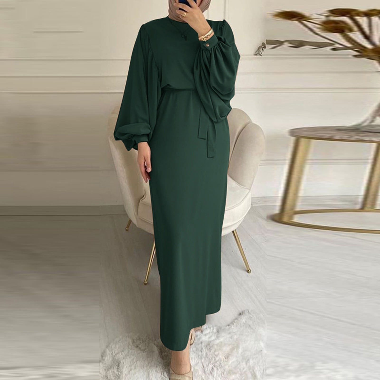 Women's Long Sleeve Dress Prayer Clothes Hijab for Women Evening Head ...