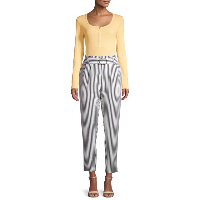 Women's Long Sleeve Henley Rib T-Shirt - Walmart.com