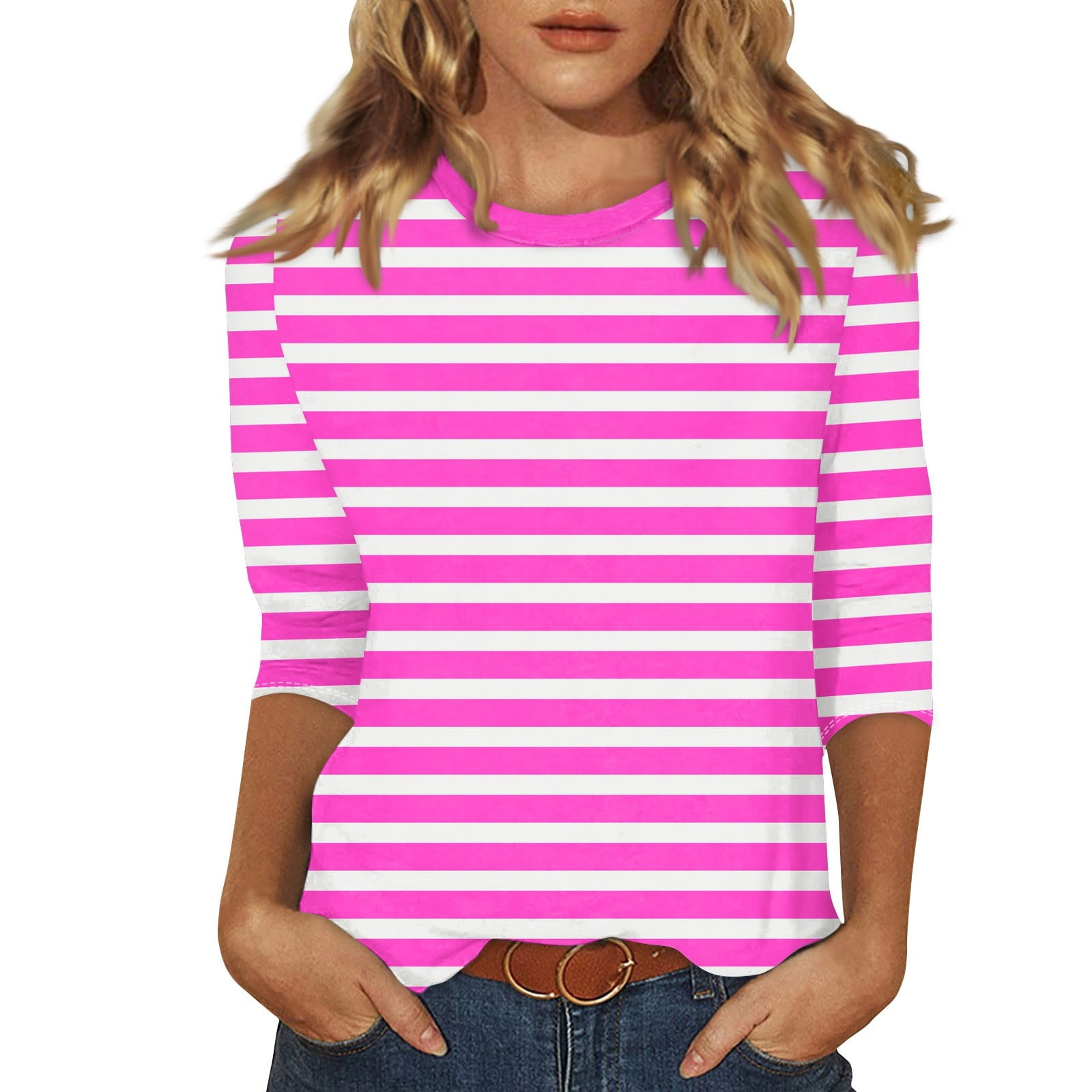 Women's Long Sleeve Shirt 2026 Autumn Long Top Round Neck Shirt Printed ...