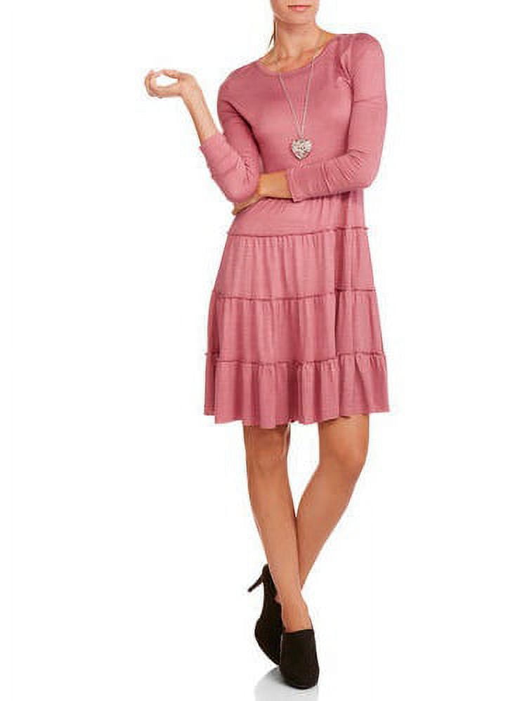 Women's Long Sleeve Tiered Bottom Dress - Walmart.com