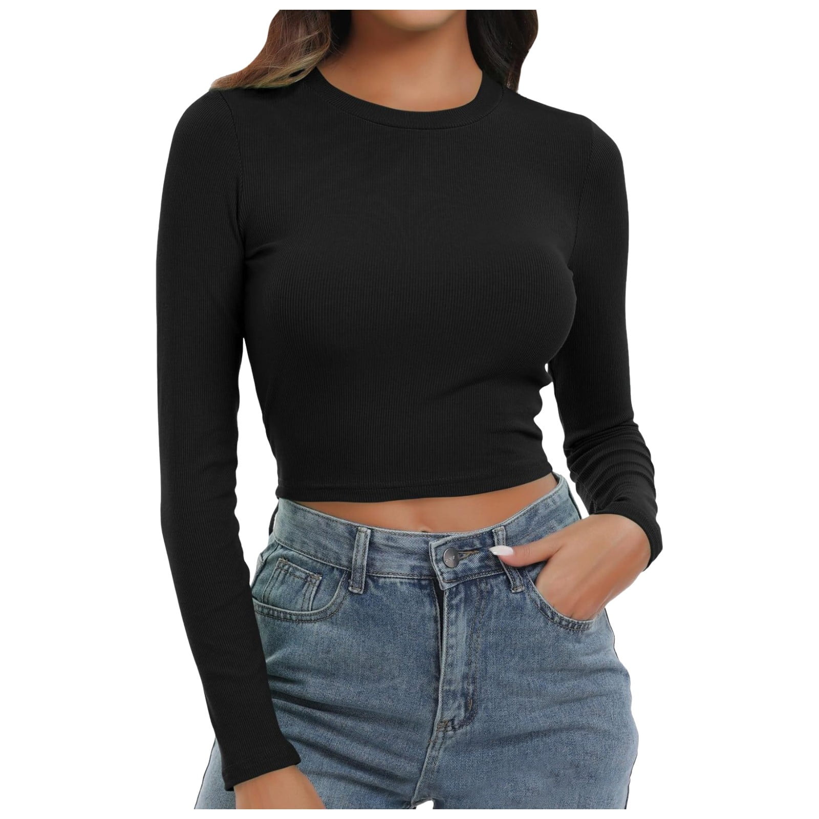 Women's Long Sleeve Tops Womens Tops Dressy Casual Women's Round Neck ...